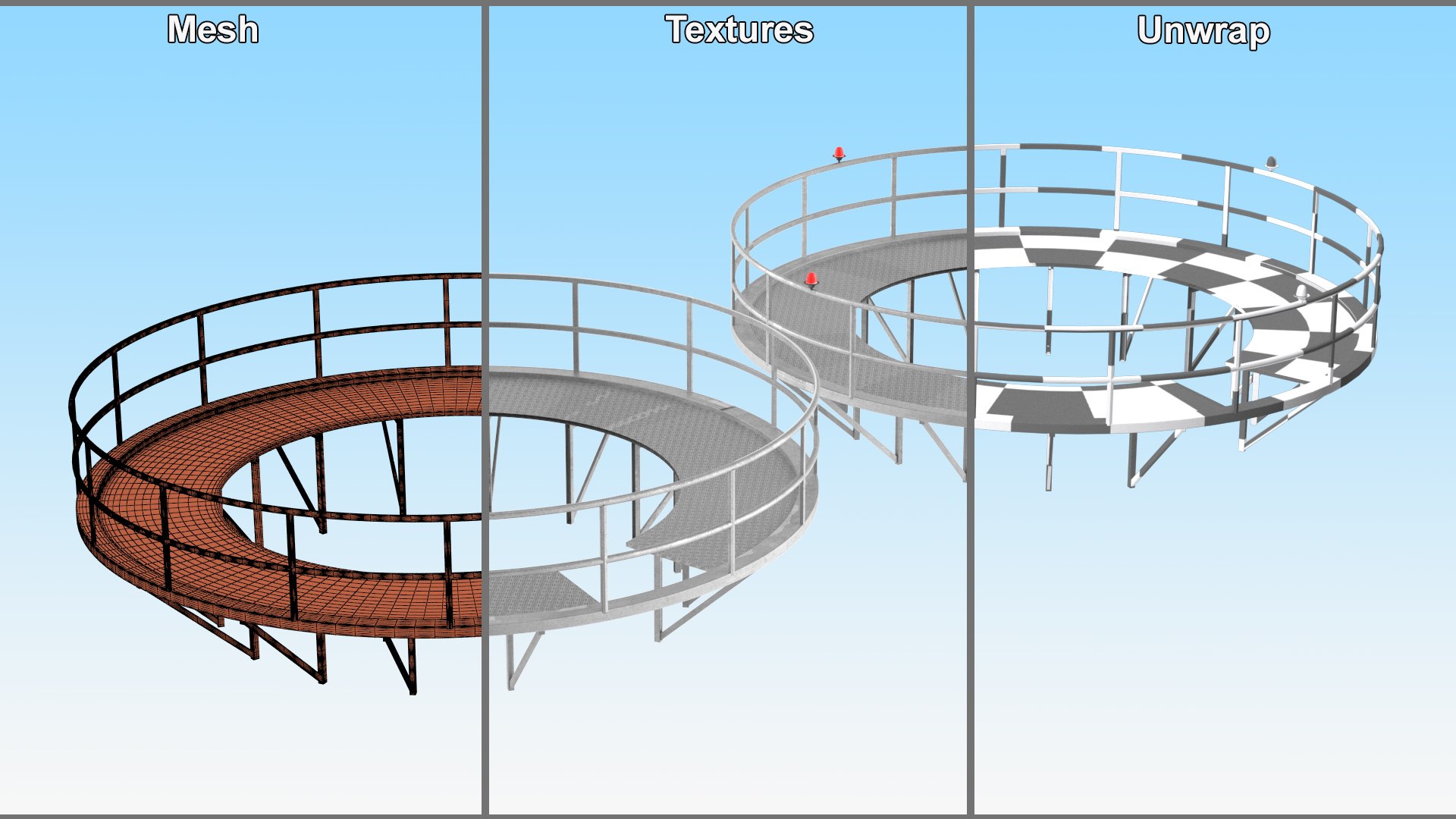 Industrial Circular Platforms With Railings 3D Model - TurboSquid 2371746