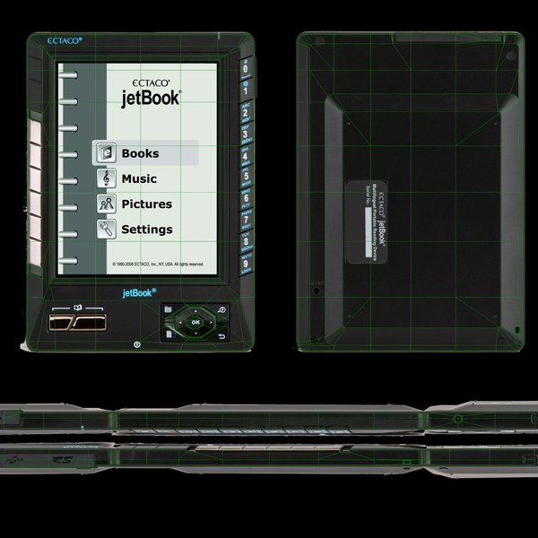 3d low-poly ectaco jetbook model