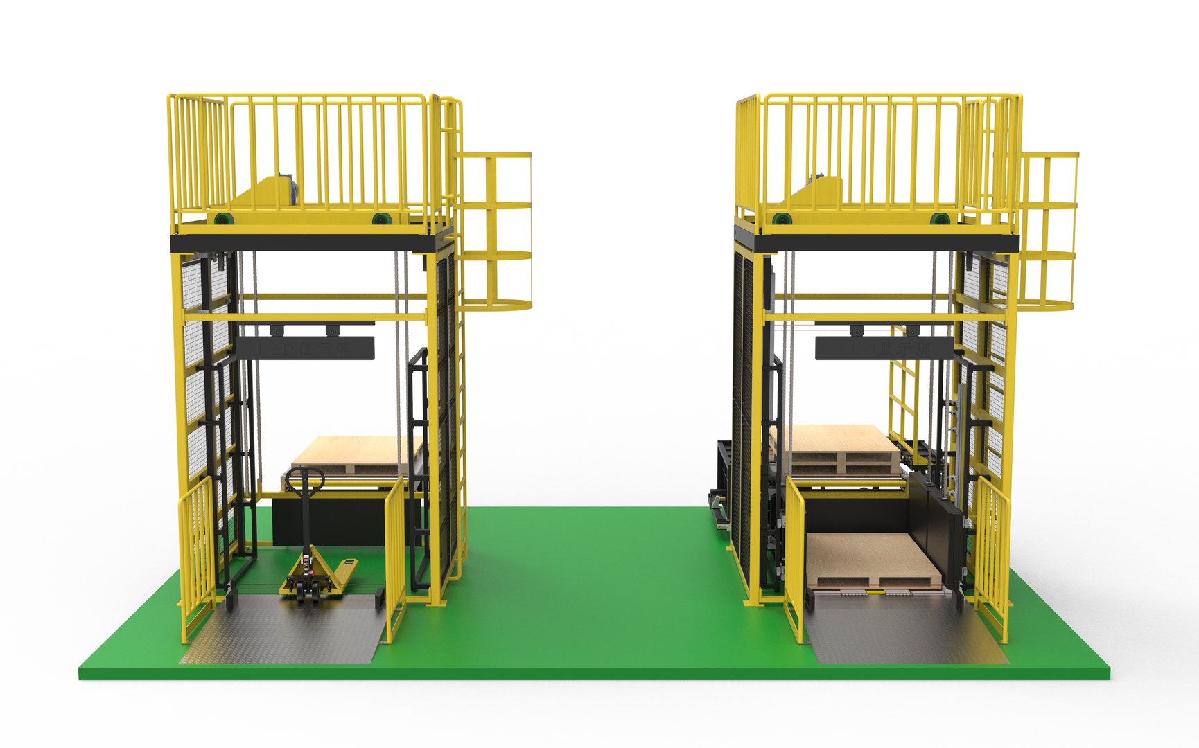 3D Model Logistics Double Pallet Elevator - TurboSquid 1867938