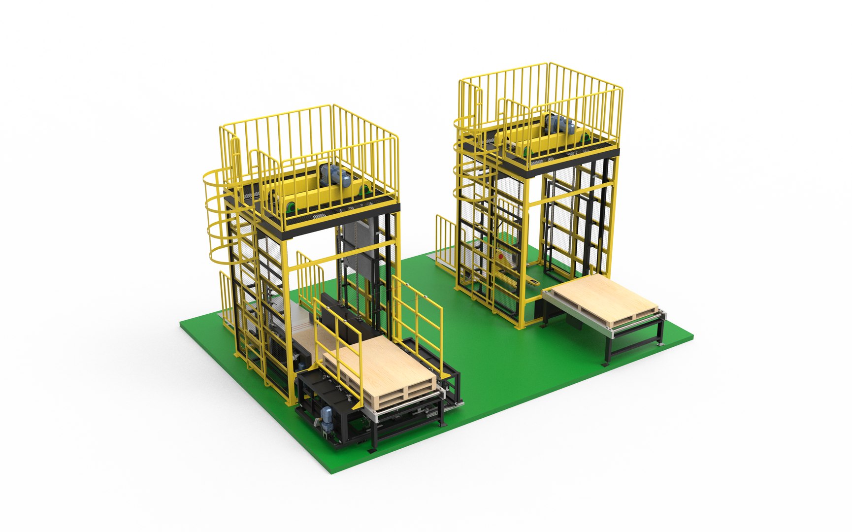 3D Model Logistics Double Pallet Elevator - TurboSquid 1867938
