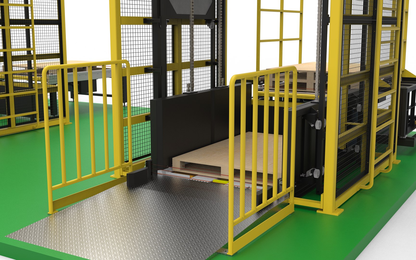 3D Model Logistics Double Pallet Elevator - TurboSquid 1867938
