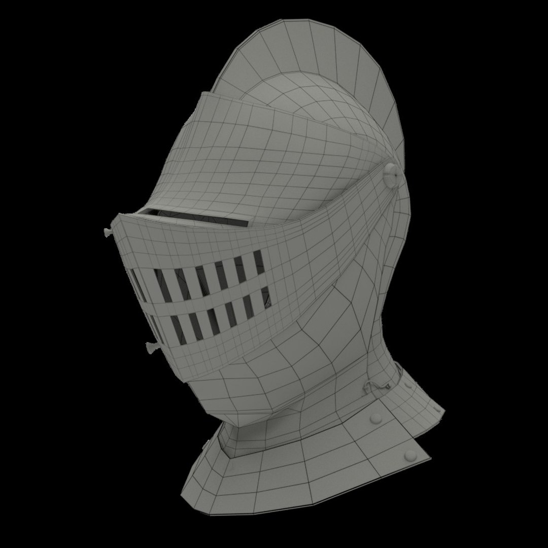 Medieval Knight Armet Helmet Visor 3D Model - TurboSquid 1183665