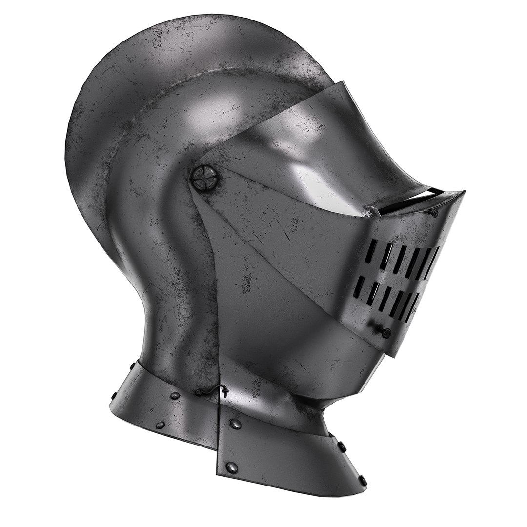 Medieval Knight Armet Helmet Visor 3D Model - TurboSquid 1183665