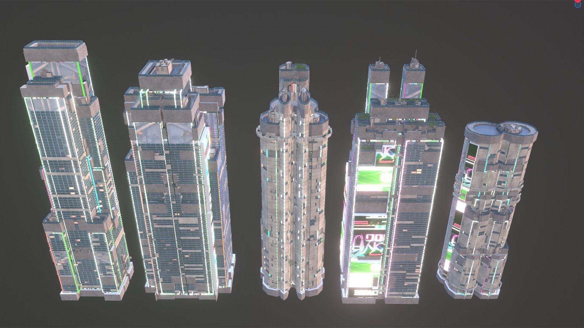 3D Sci-Fi Futuristic Cyberpunk Sci Fi City Building Skyscraper Pack ...