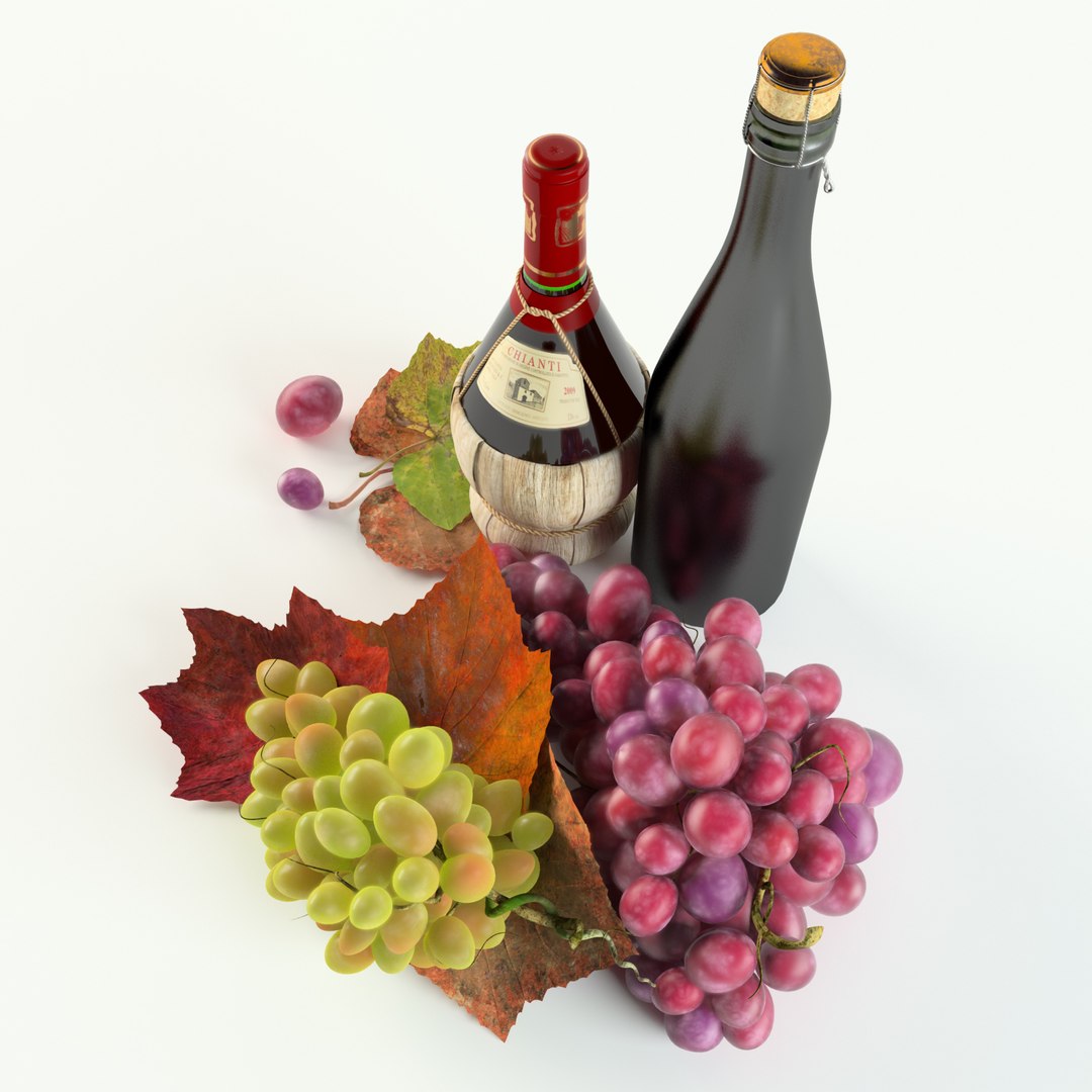 3d life wine grapes model