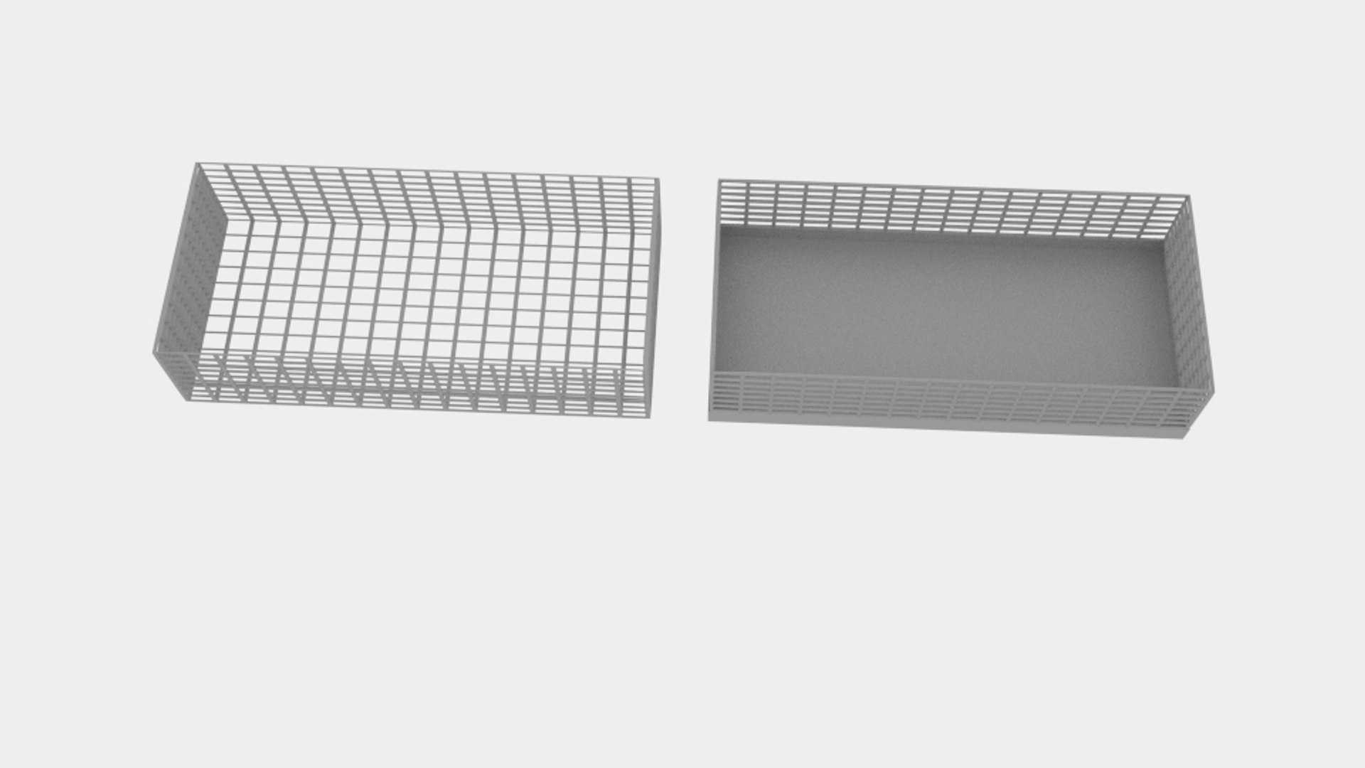 Rectangle Wire Bin Model - TurboSquid 1158366