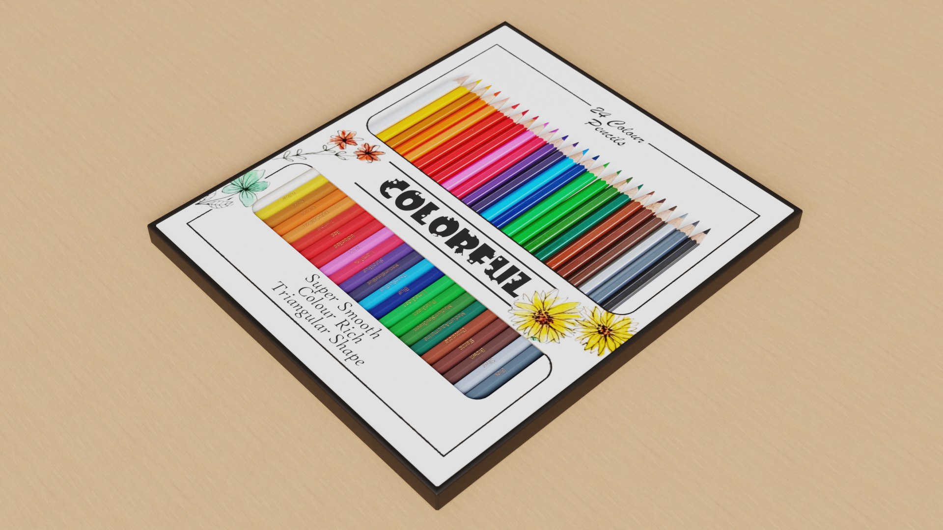 Set Of Colored Pencils Model - TurboSquid 2186858