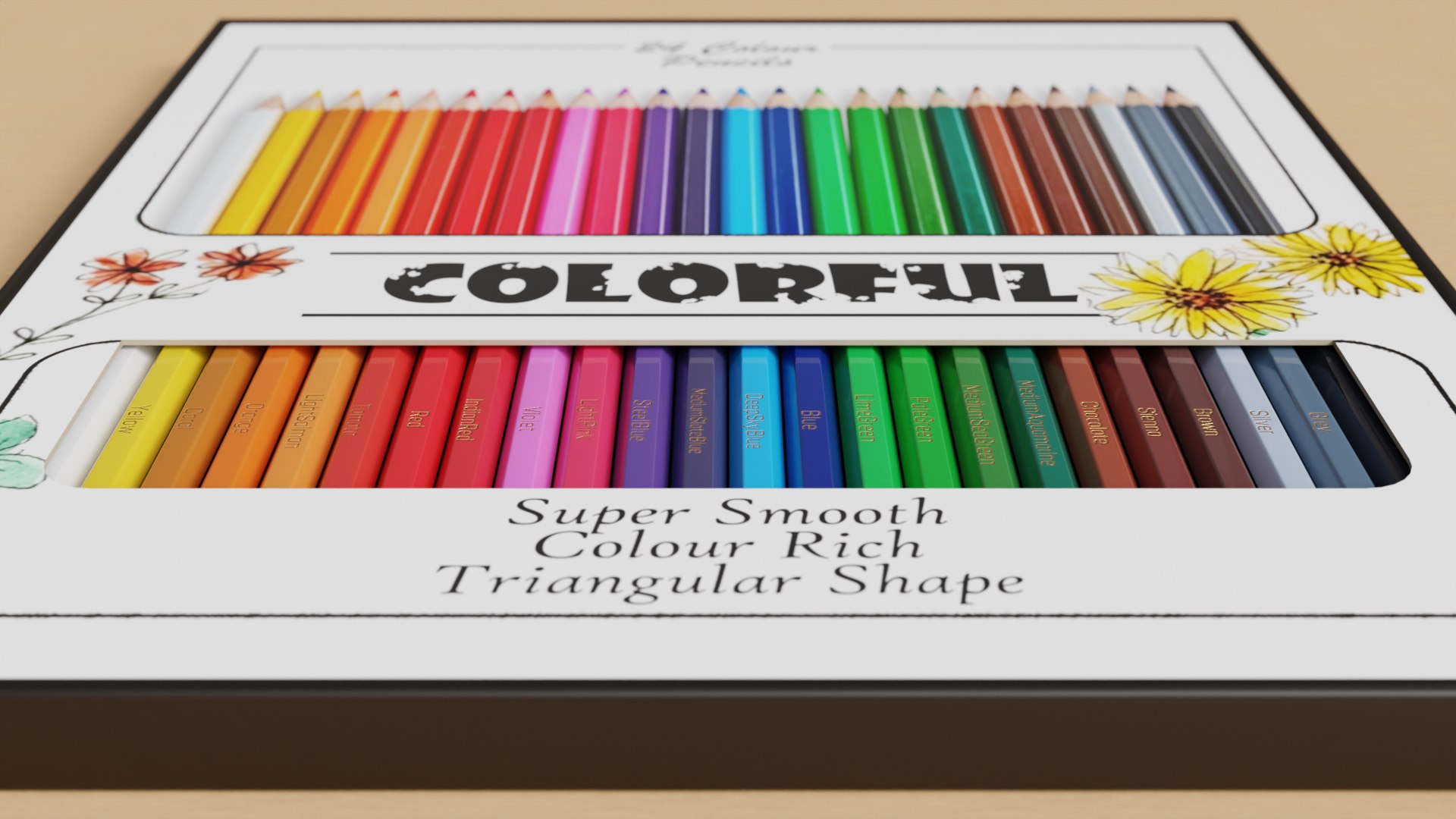 Set Of Colored Pencils Model - TurboSquid 2186858