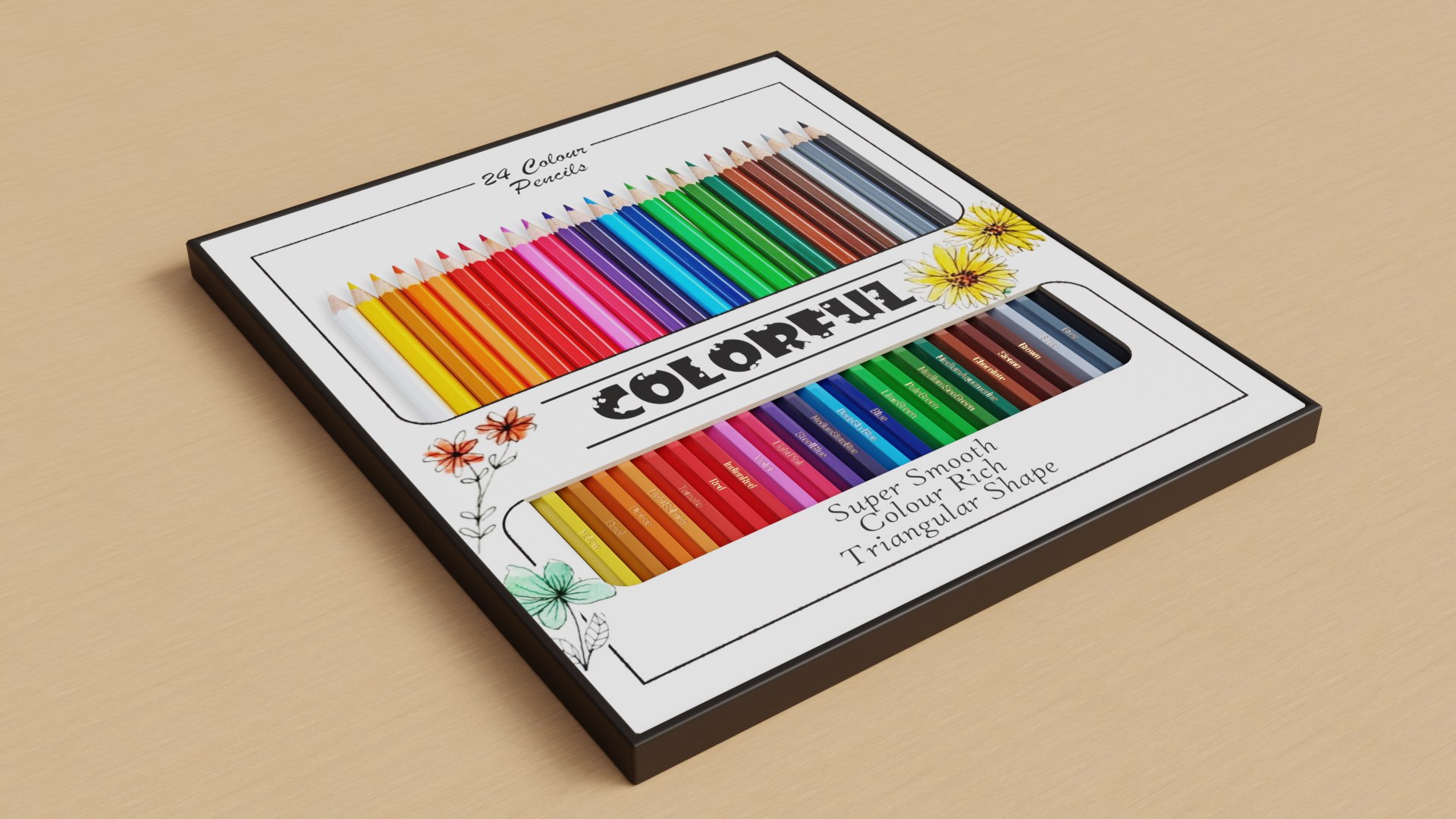 Set Of Colored Pencils Model - TurboSquid 2186858