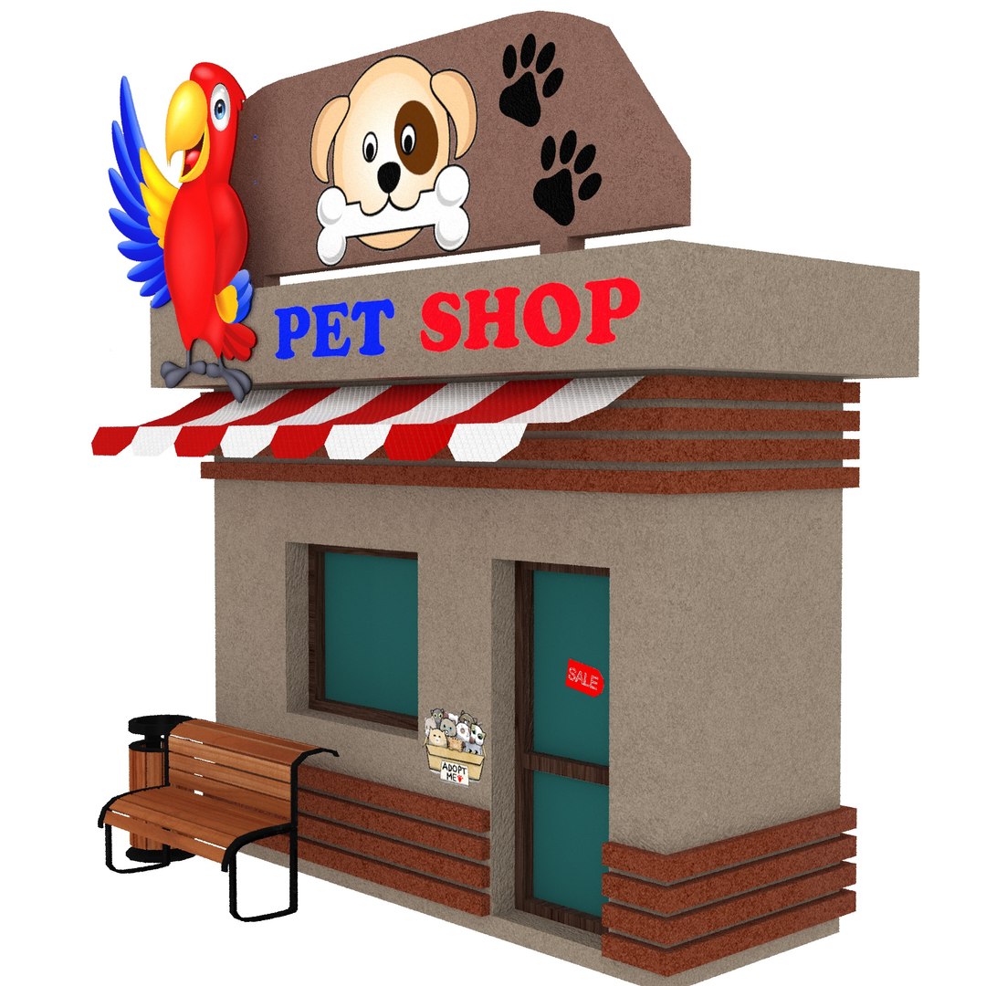 Cartoon Pet Shop Model - TurboSquid 1527713