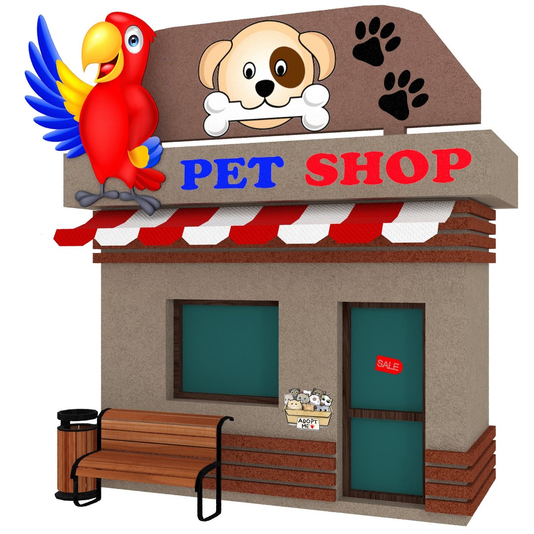 Cartoon Pet Shop Model - TurboSquid 1527713