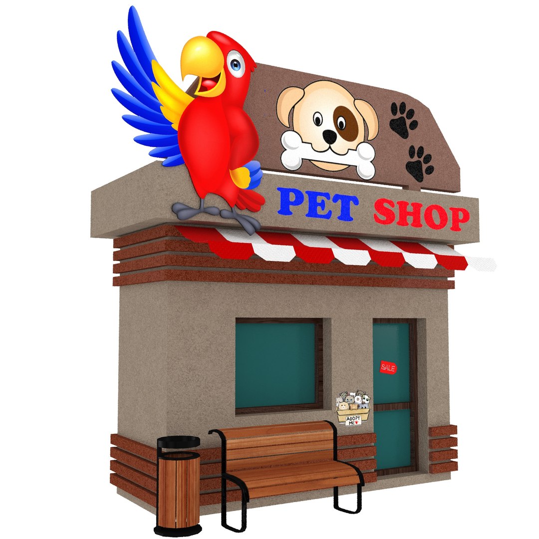 Cartoon Pet Shop Model - TurboSquid 1527713