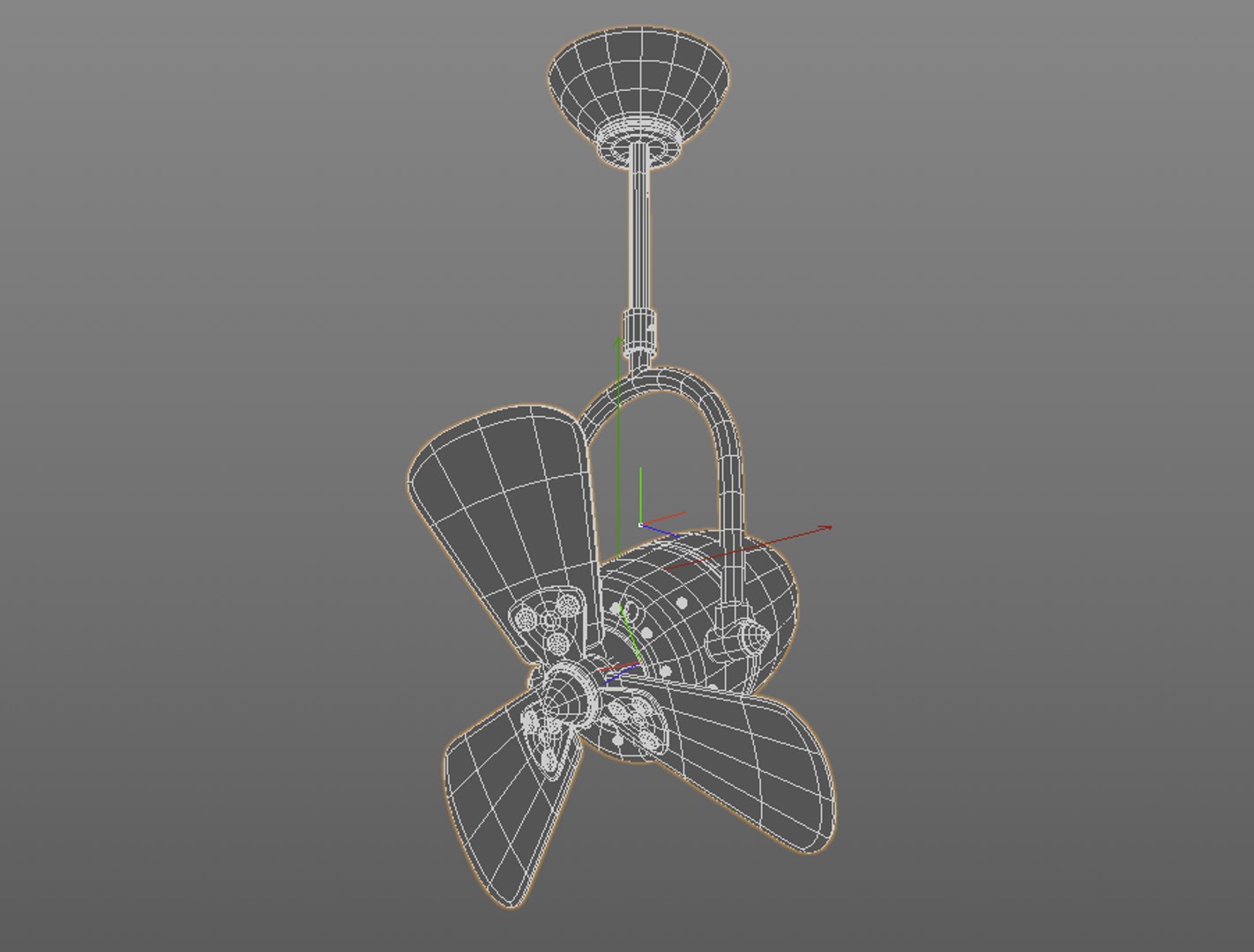 3d retro ceiling fan