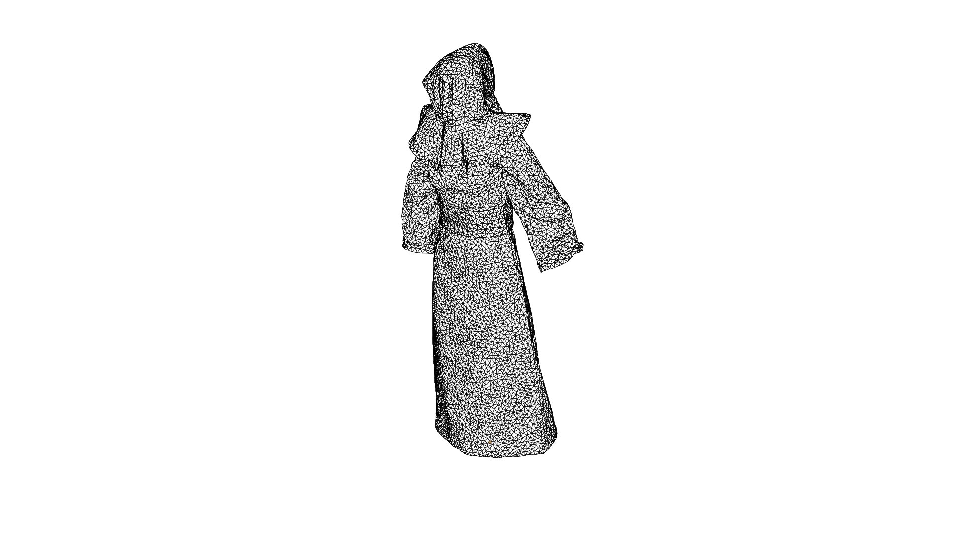 3D Fantasy Robe Black with Hood - TurboSquid 2173777