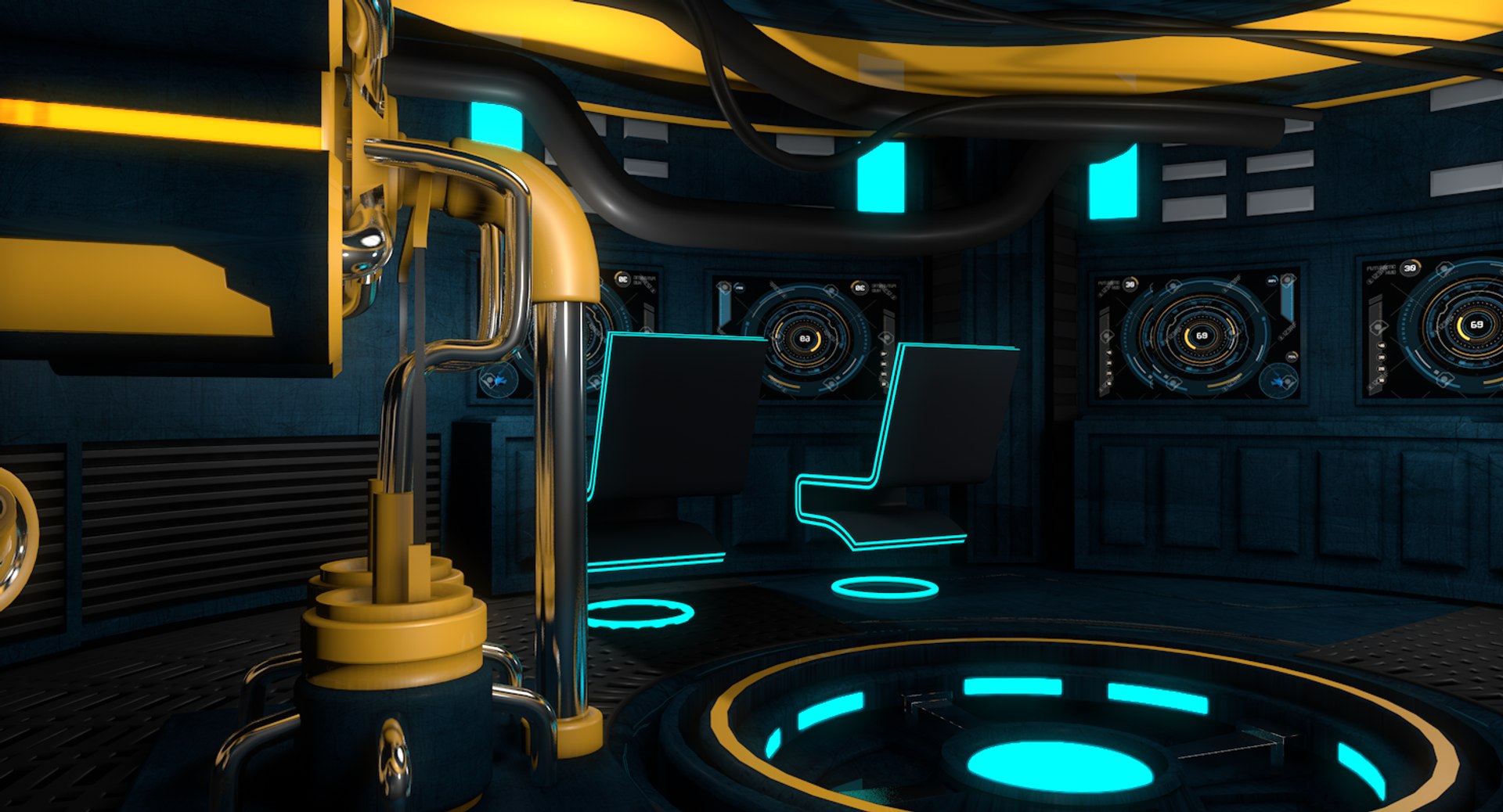 Sci Fi Room 3D Model - TurboSquid 1564349