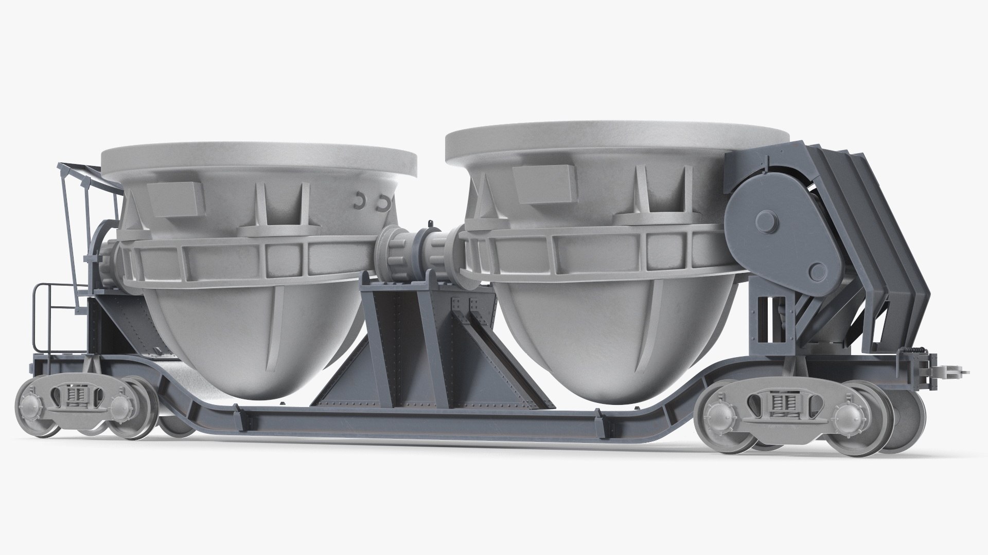 3D Steel Double Pot Slag Car - TurboSquid 2169073