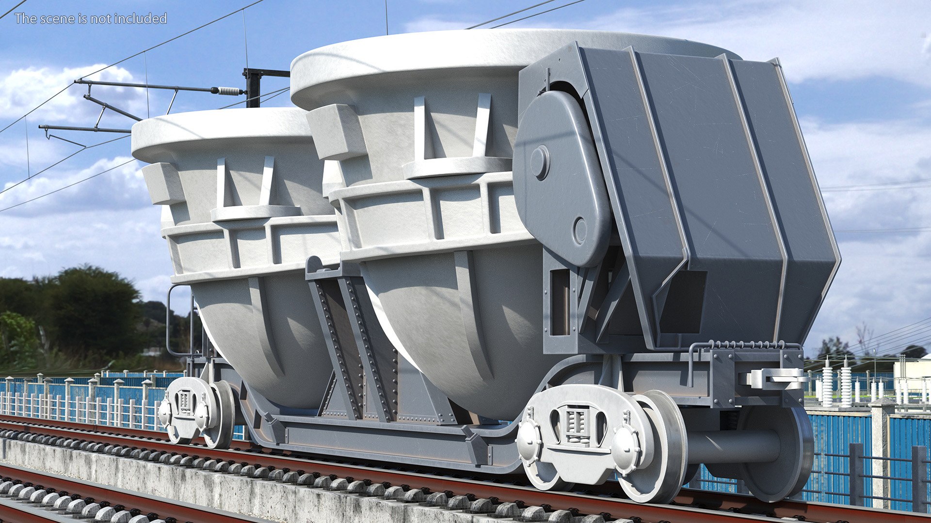 3D Steel Double Pot Slag Car - TurboSquid 2169073