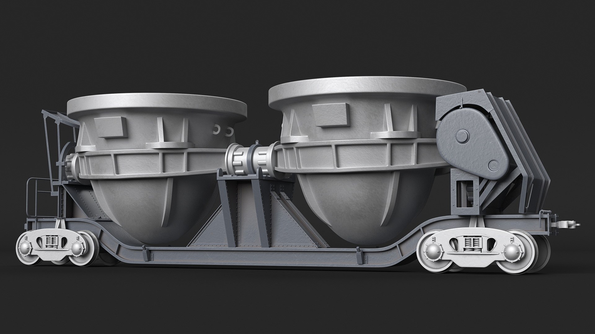 3D Steel Double Pot Slag Car - TurboSquid 2169073
