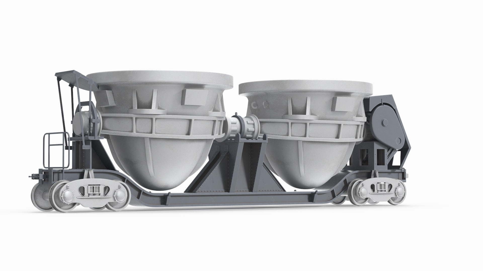 3D Steel Double Pot Slag Car - TurboSquid 2169073