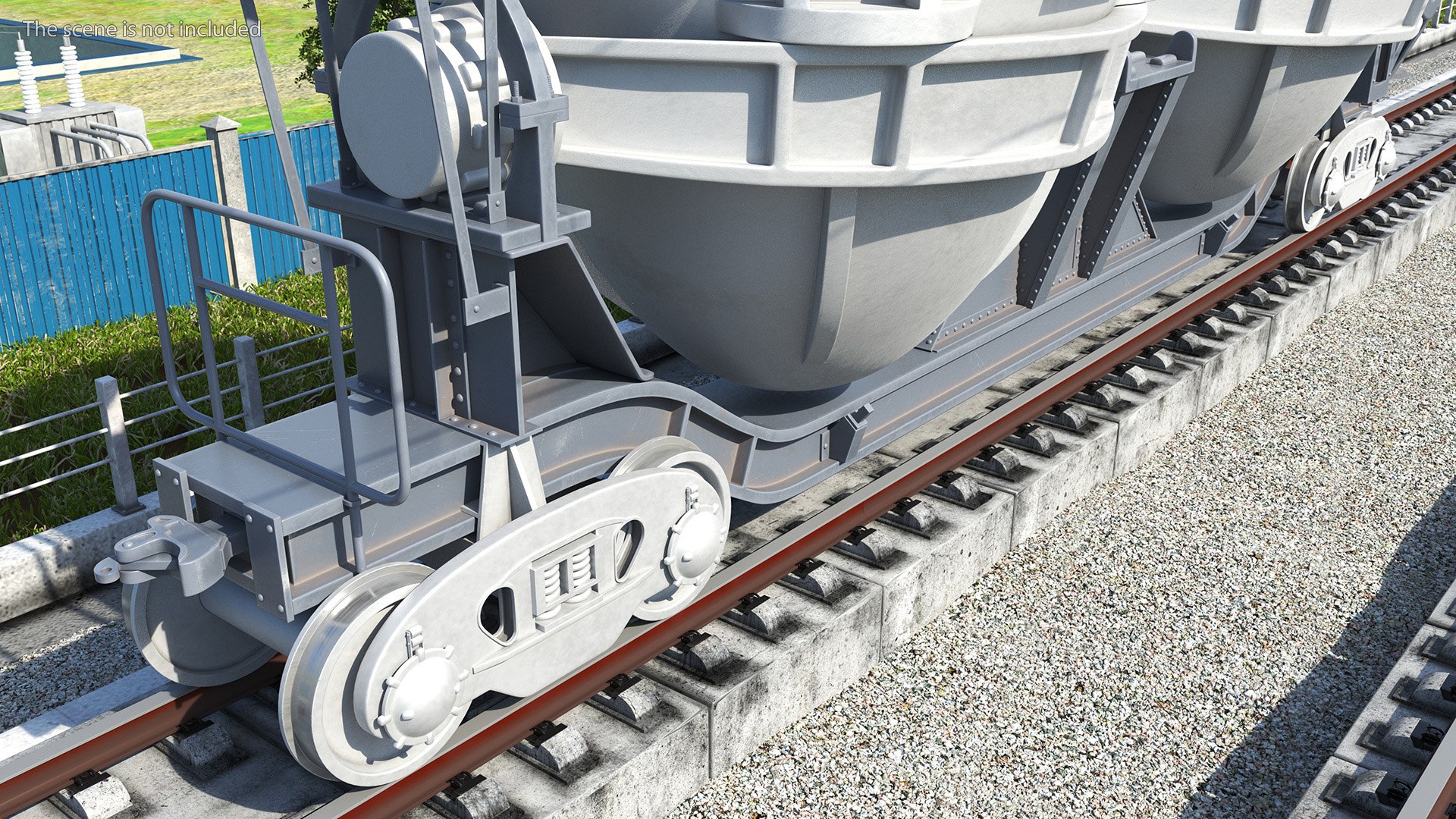 3D Steel Double Pot Slag Car - TurboSquid 2169073