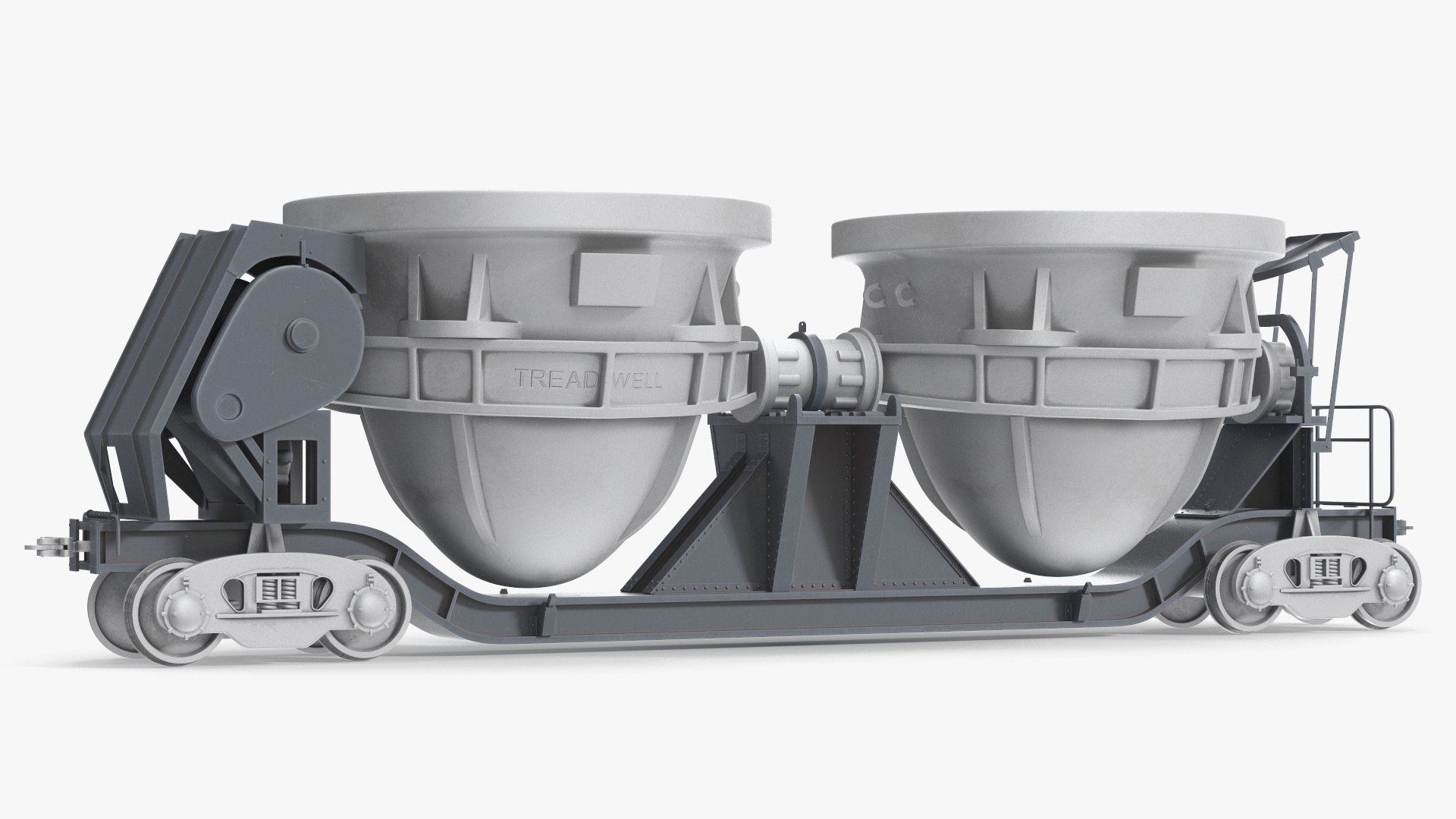 3D Steel Double Pot Slag Car - TurboSquid 2169073