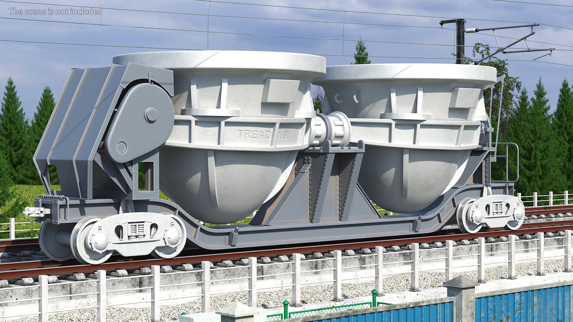 3D Steel Double Pot Slag Car - TurboSquid 2169073