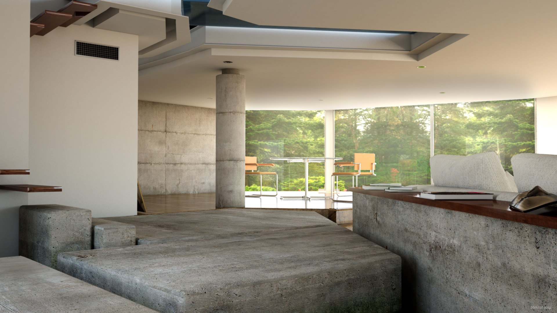 Modern Realistic Interior Living Room 3d Model