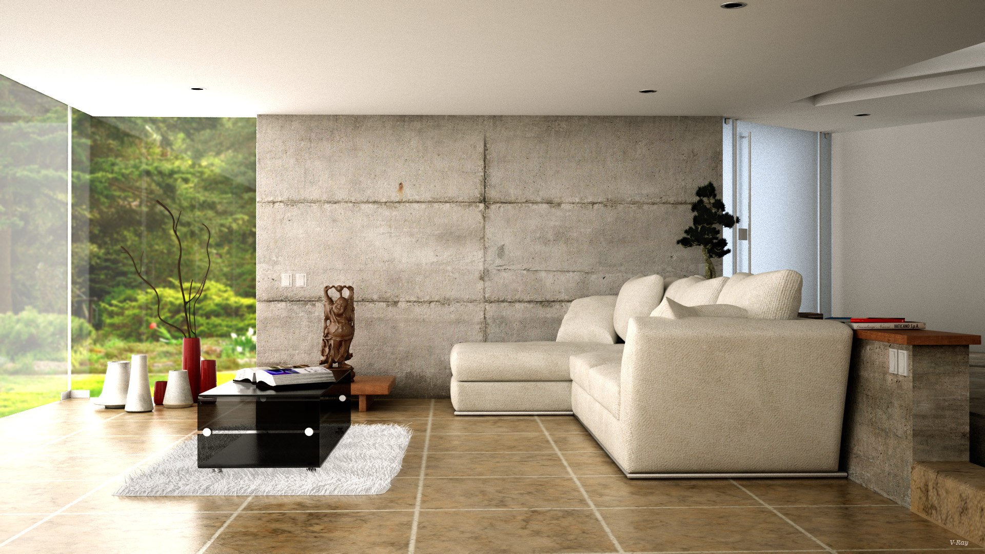 Modern Realistic Interior Living Room 3d Model