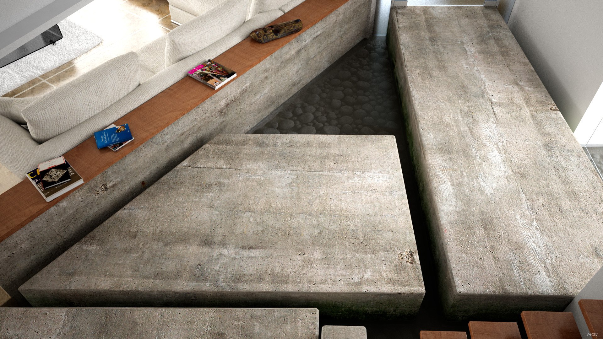 Modern Realistic Interior Living Room 3d Model