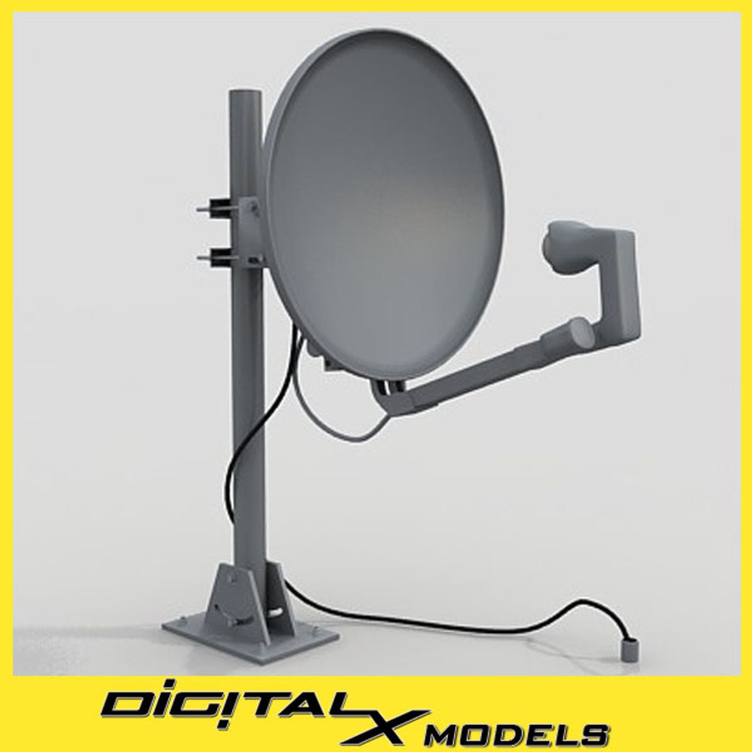 3d model satellite dish - small