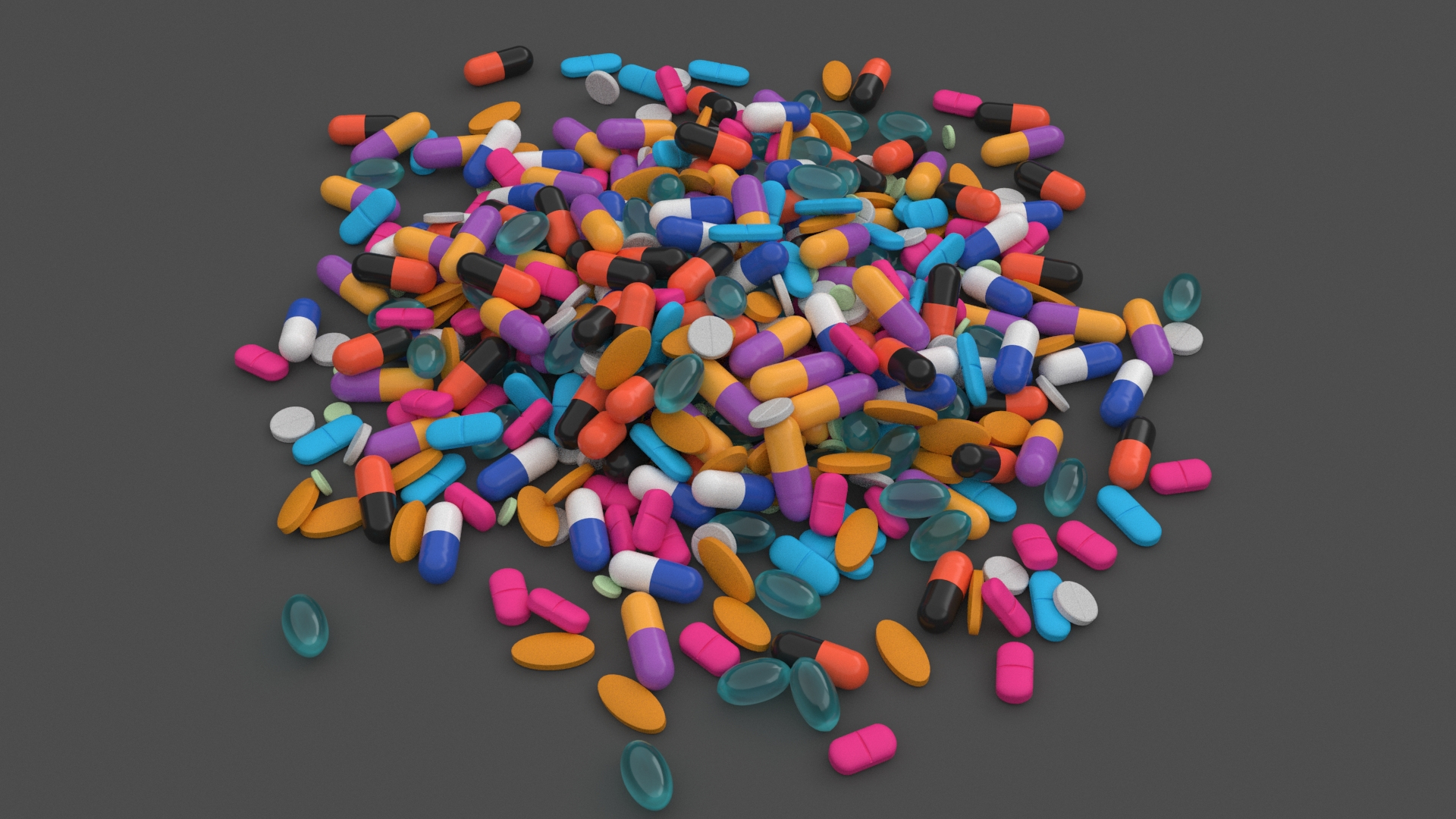 3D medicine pills pile model - TurboSquid 1686745