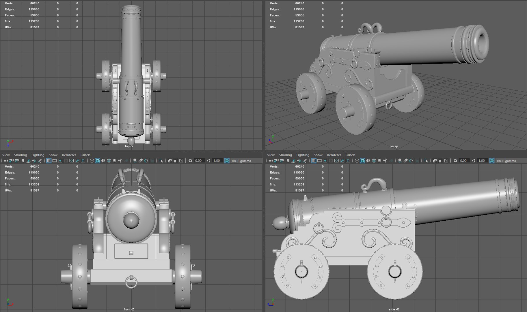 Medieval Cannon 3D Model - TurboSquid 2036868