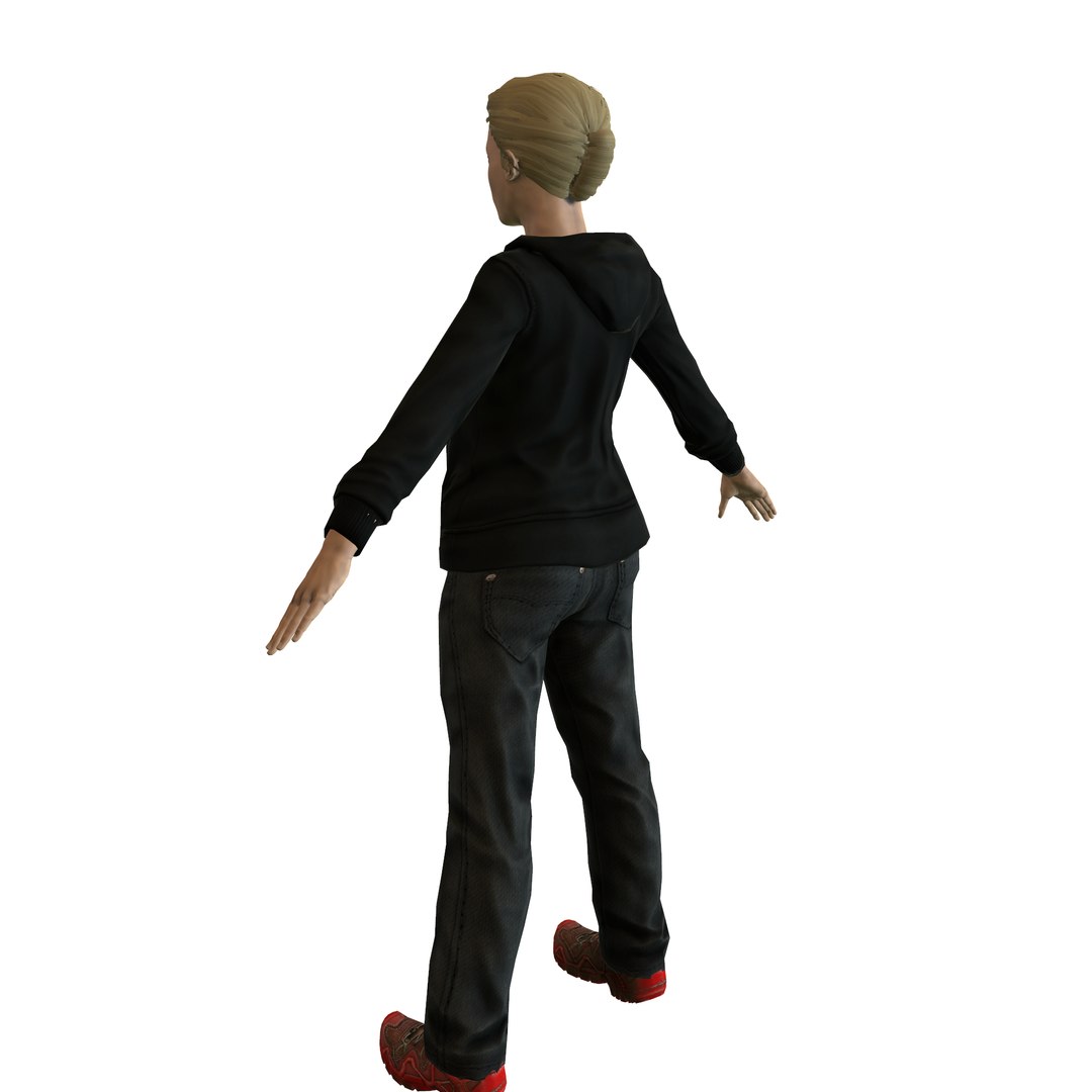 3d Model Of Beautiful American Woman Rigged