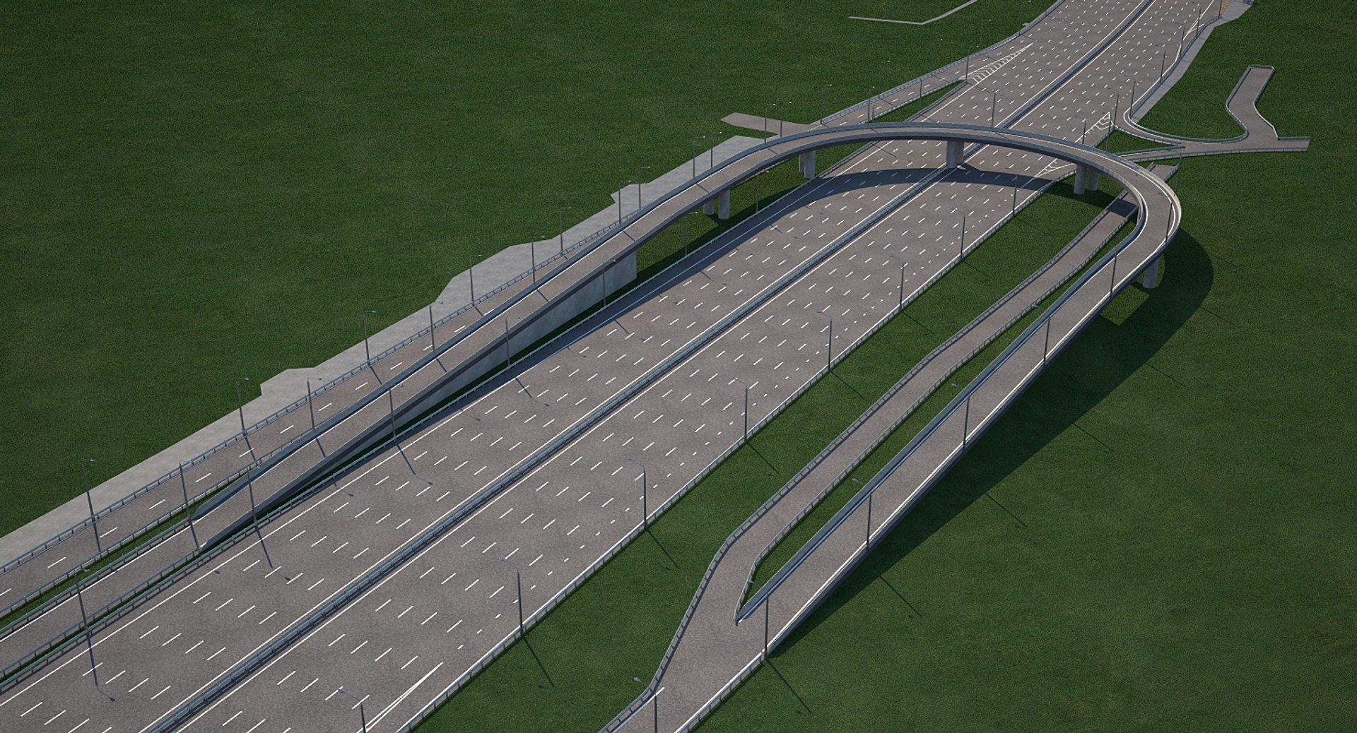 3D Highway Road Junction | 1144369 | TurboSquid