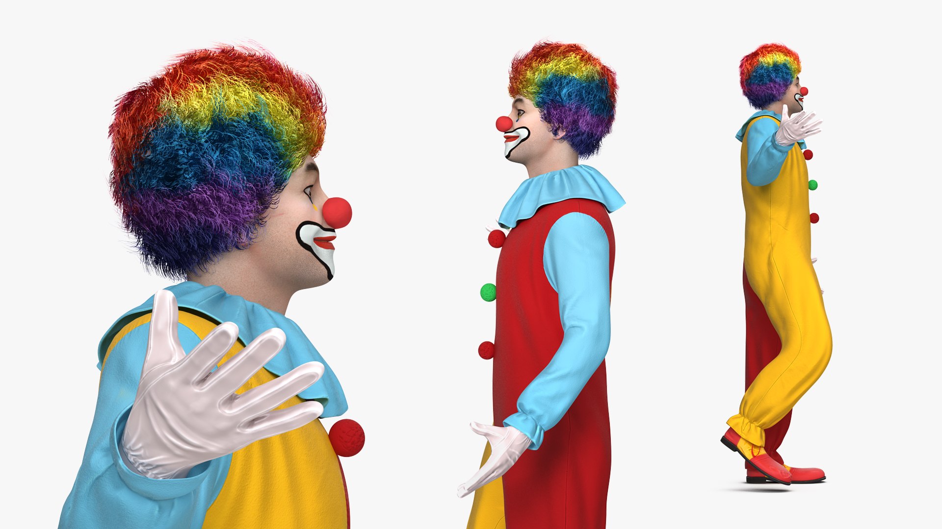 Funny Clown Costume Standing 3D Model - TurboSquid 1603207