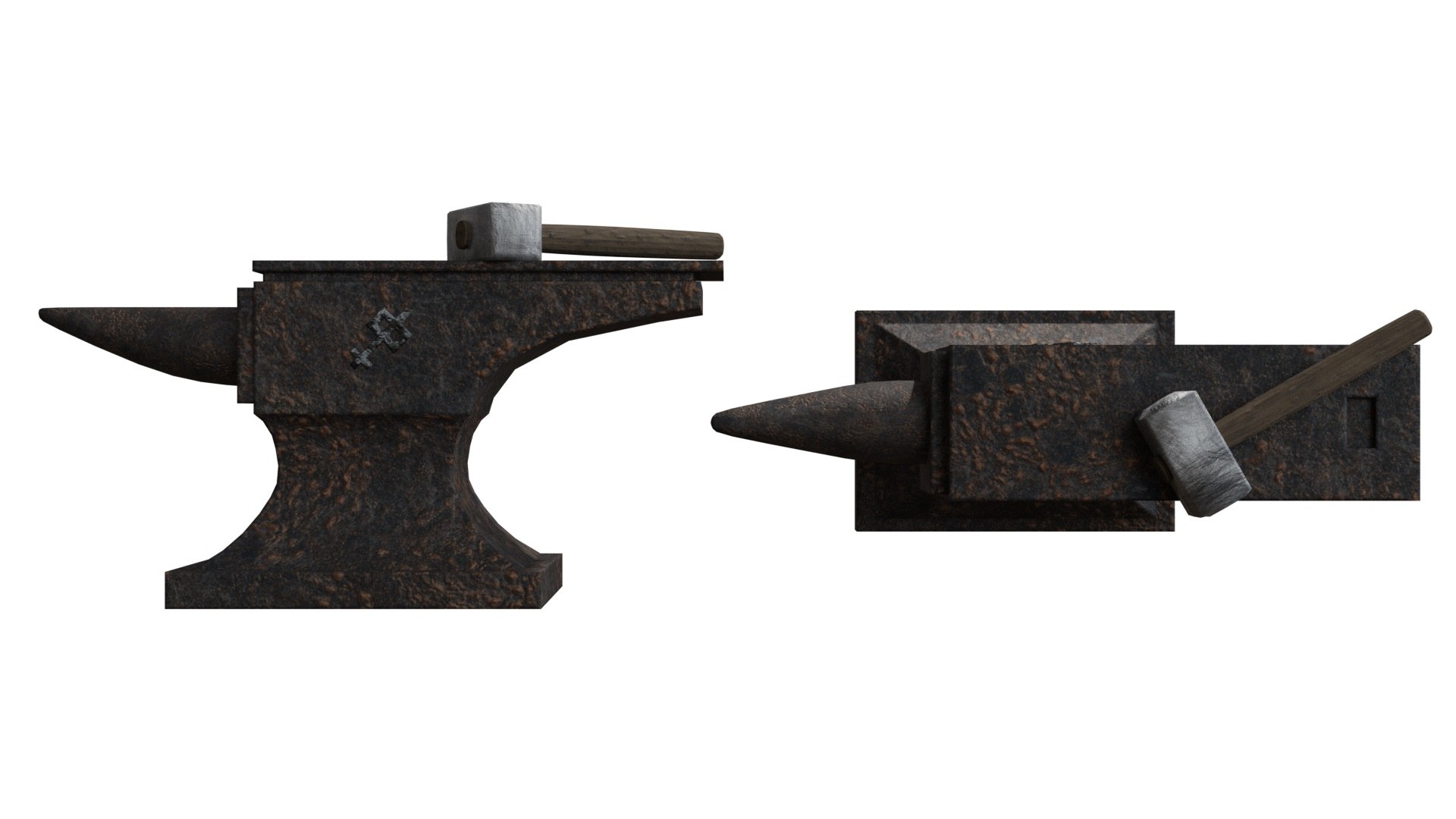 3D medieval blacksmith hammer anvil model - TurboSquid 1507334