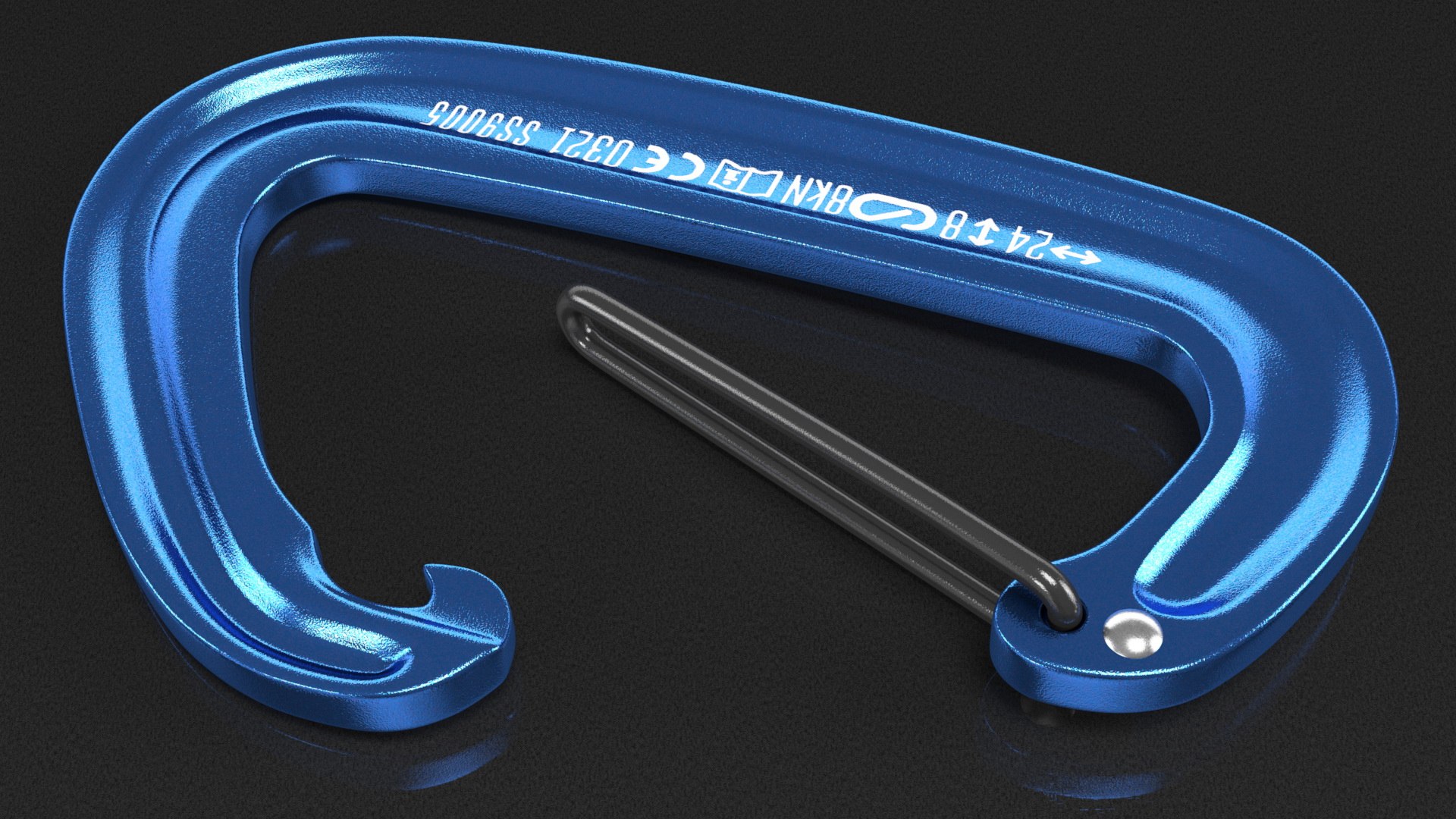 3D Model Black Diamond MiniWire Carabiner Open Blue - TurboSquid 1838090