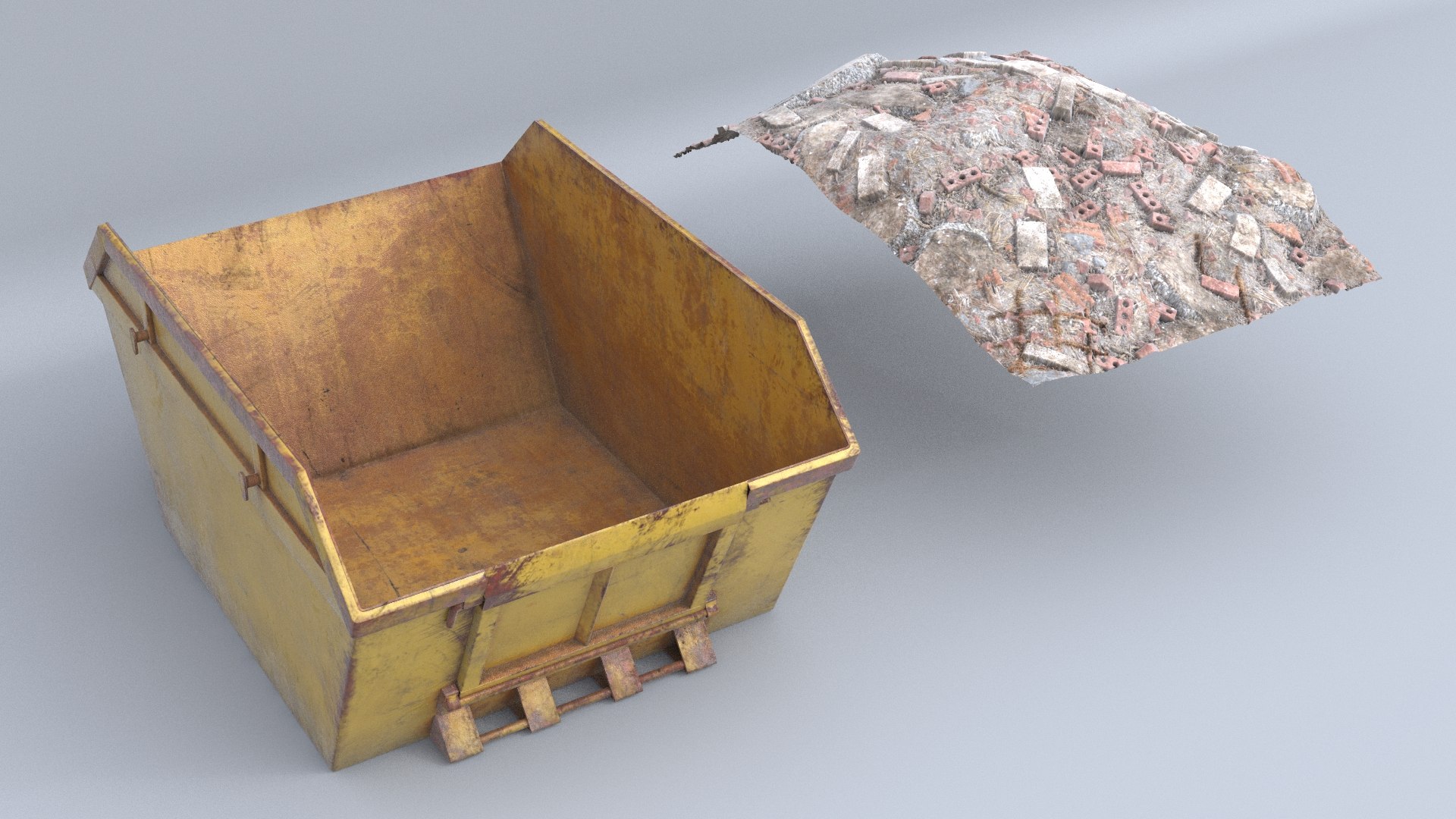 3D Skip Dumpster With Rubble HD - TurboSquid 2114595