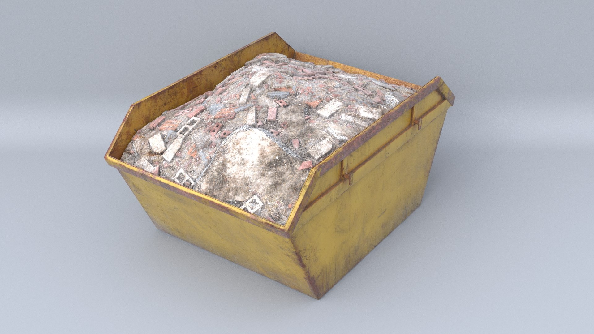 3D Skip Dumpster With Rubble HD - TurboSquid 2114595
