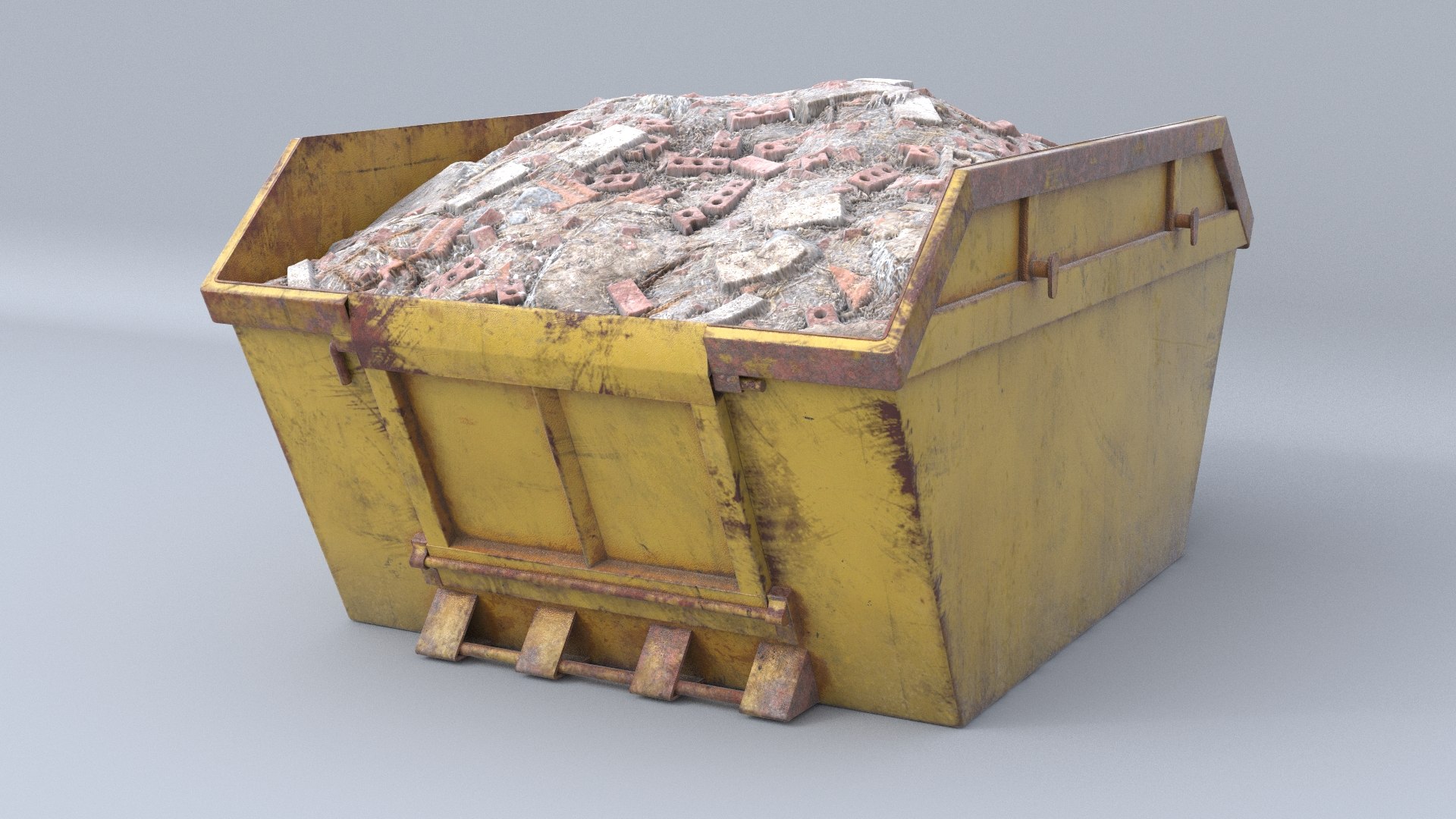 3D Skip Dumpster With Rubble HD - TurboSquid 2114595