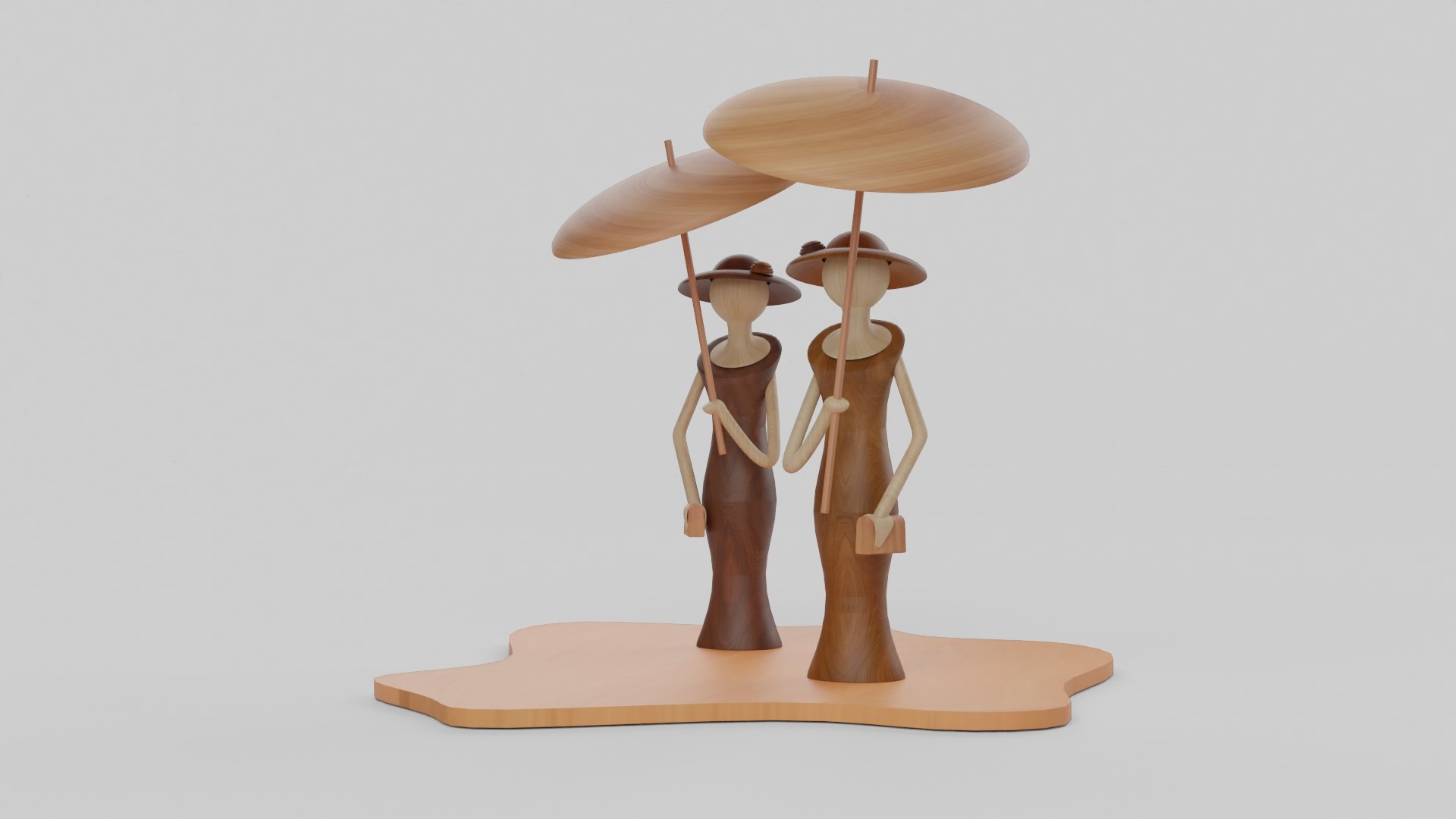 Wooden Cartoon Lady Theme Showpiece model - TurboSquid 2145617