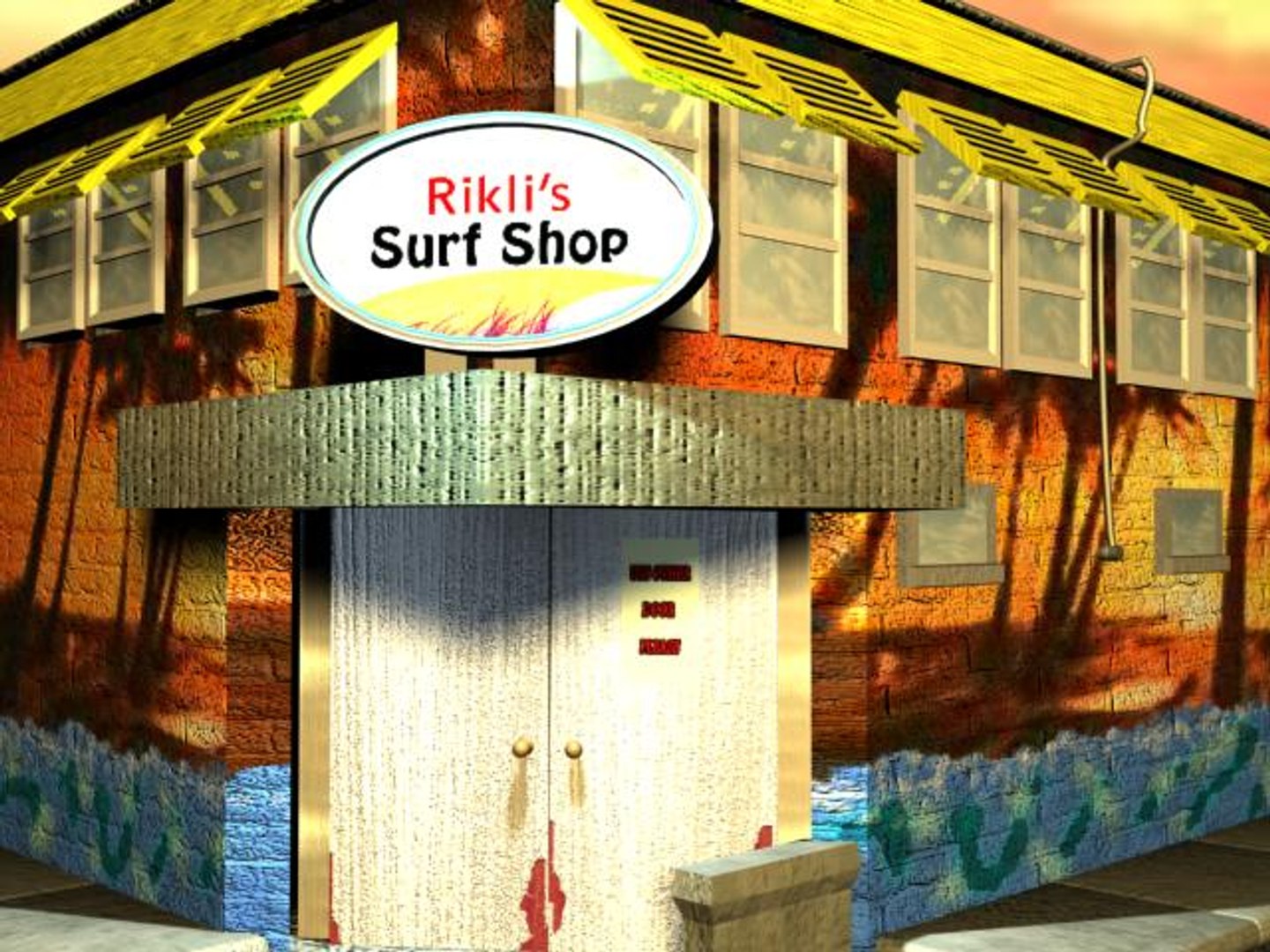 3d Model Building Beach