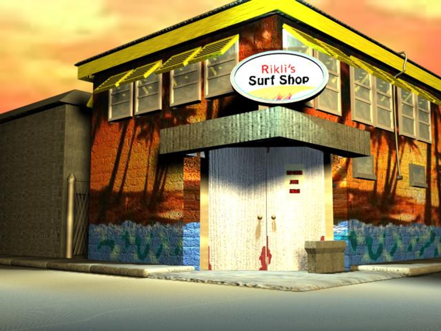 3d Model Building Beach