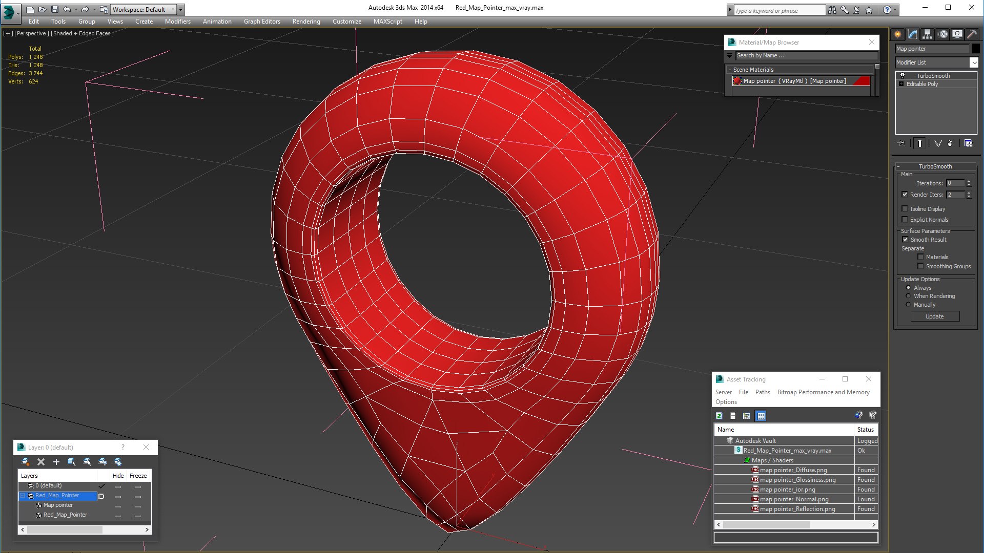 3D red pointer maps symbol - TurboSquid 1693130