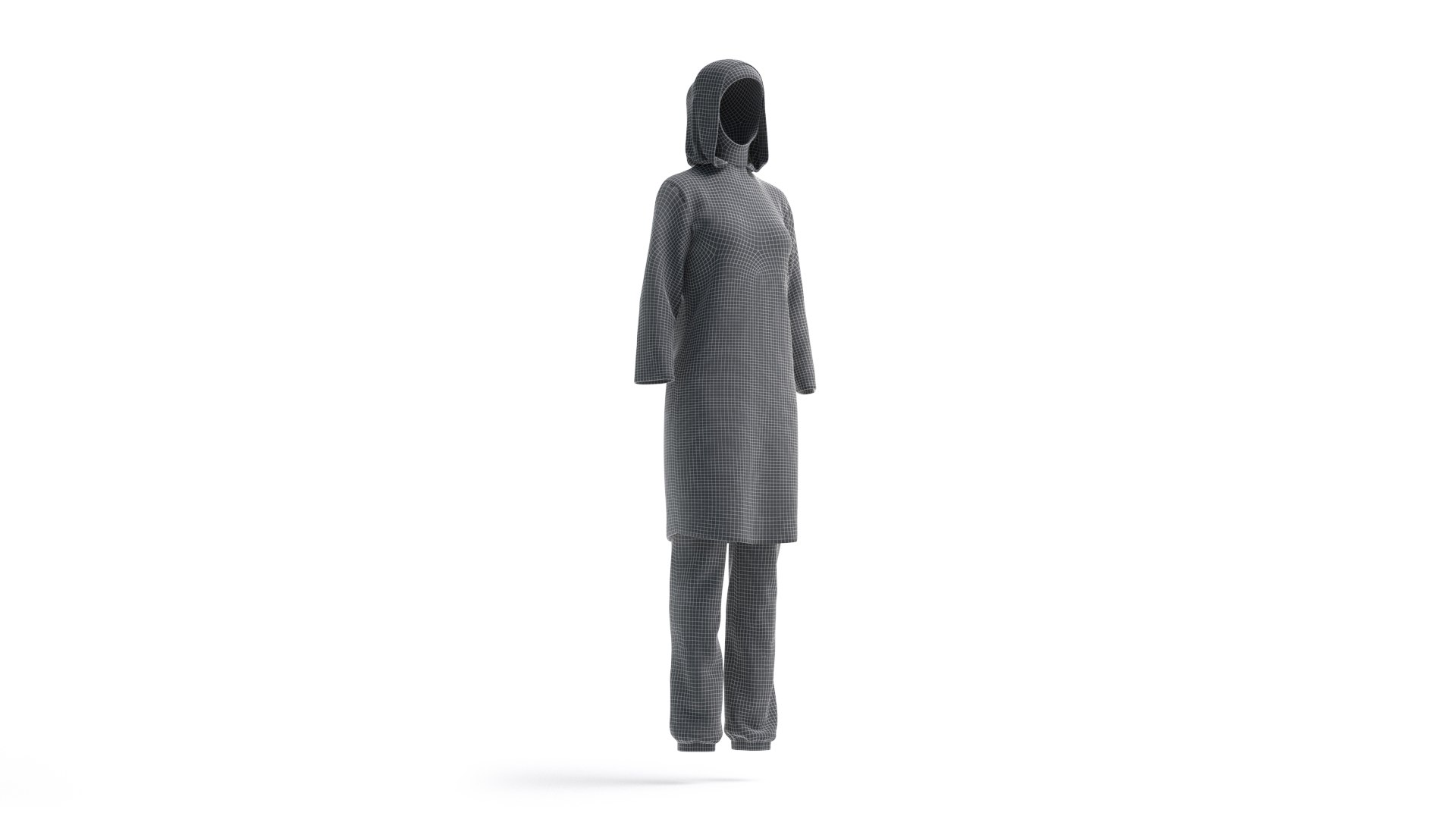 3D Model White Burkini - Muslim Woman Swimsuit With Hijab - TurboSquid ...