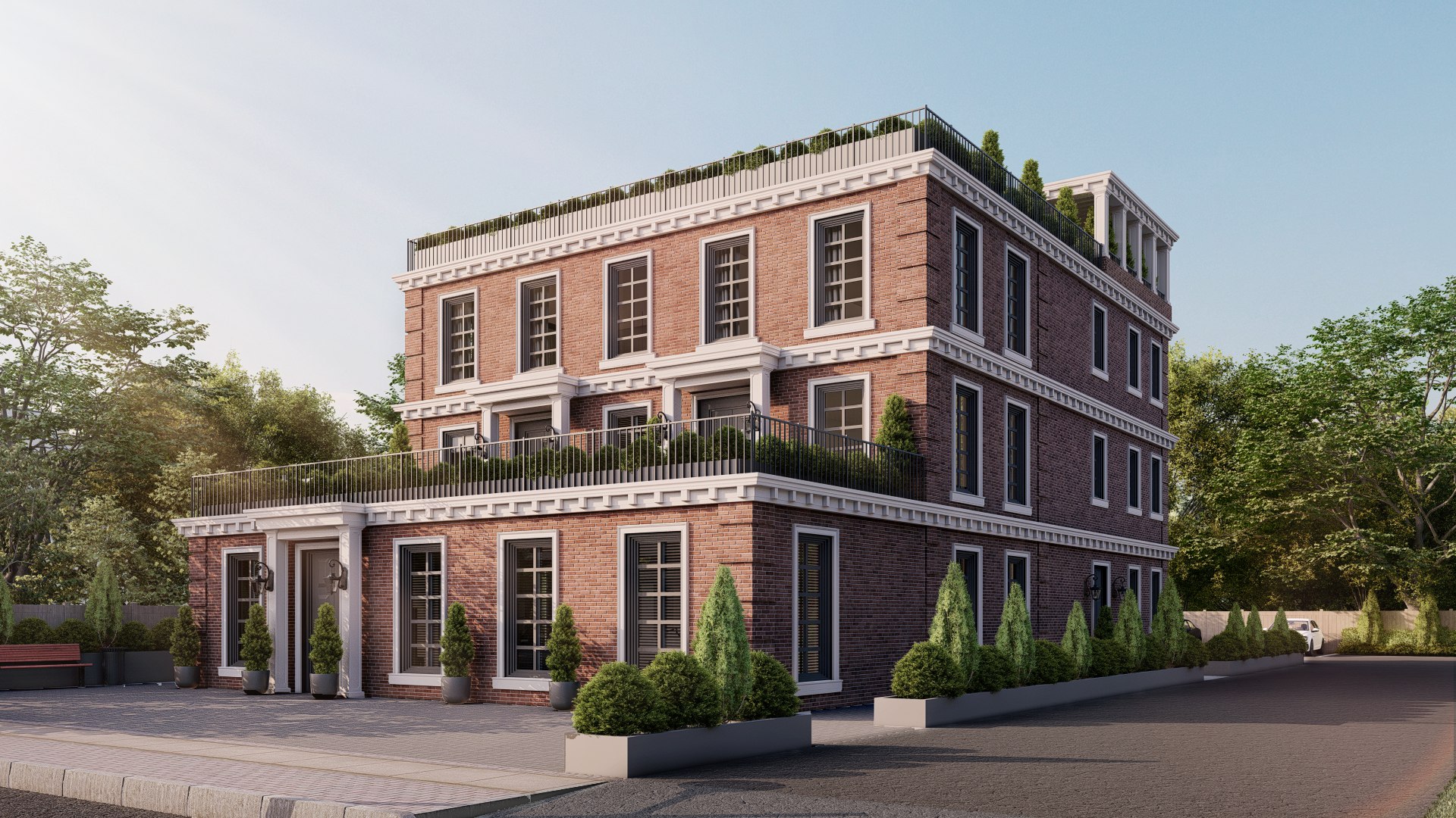 3D Model Colonial Multiplex Building House - TurboSquid 1641261