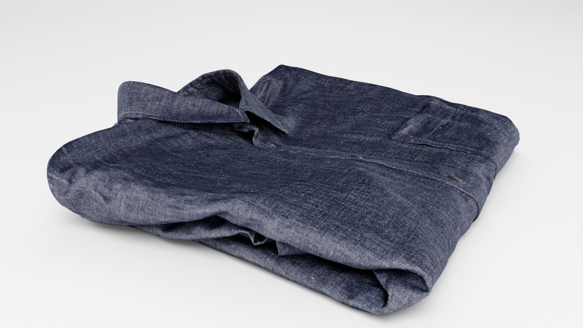 Blue Generic Folded Shirt Casual Business Style Clothing 3D ...
