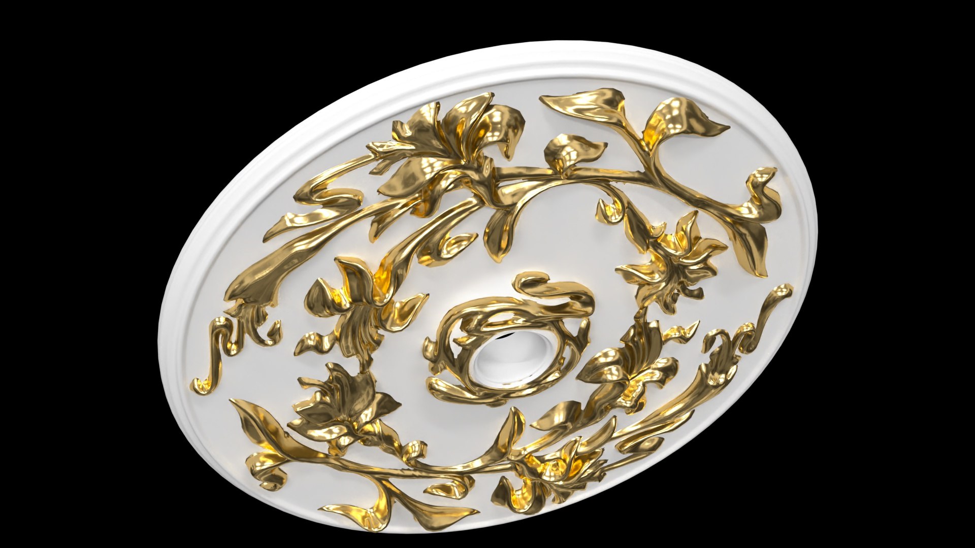 3D Ceiling Sockets Gypsum Plaster DR12 Model - TurboSquid 2013106