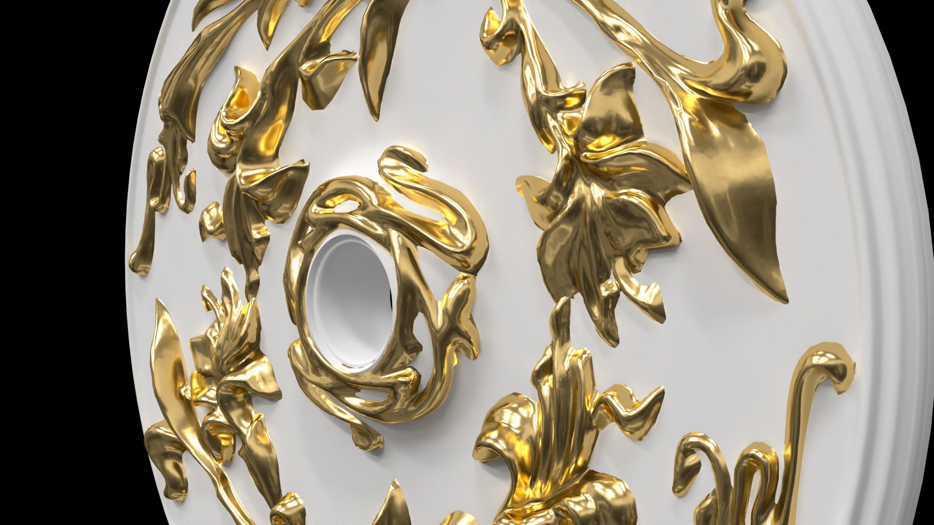 3D Ceiling Sockets Gypsum Plaster DR12 Model - TurboSquid 2013106