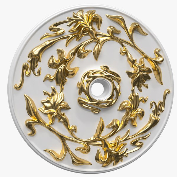 3D Ceiling Sockets Gypsum Plaster DR12 model - TurboSquid 2013106